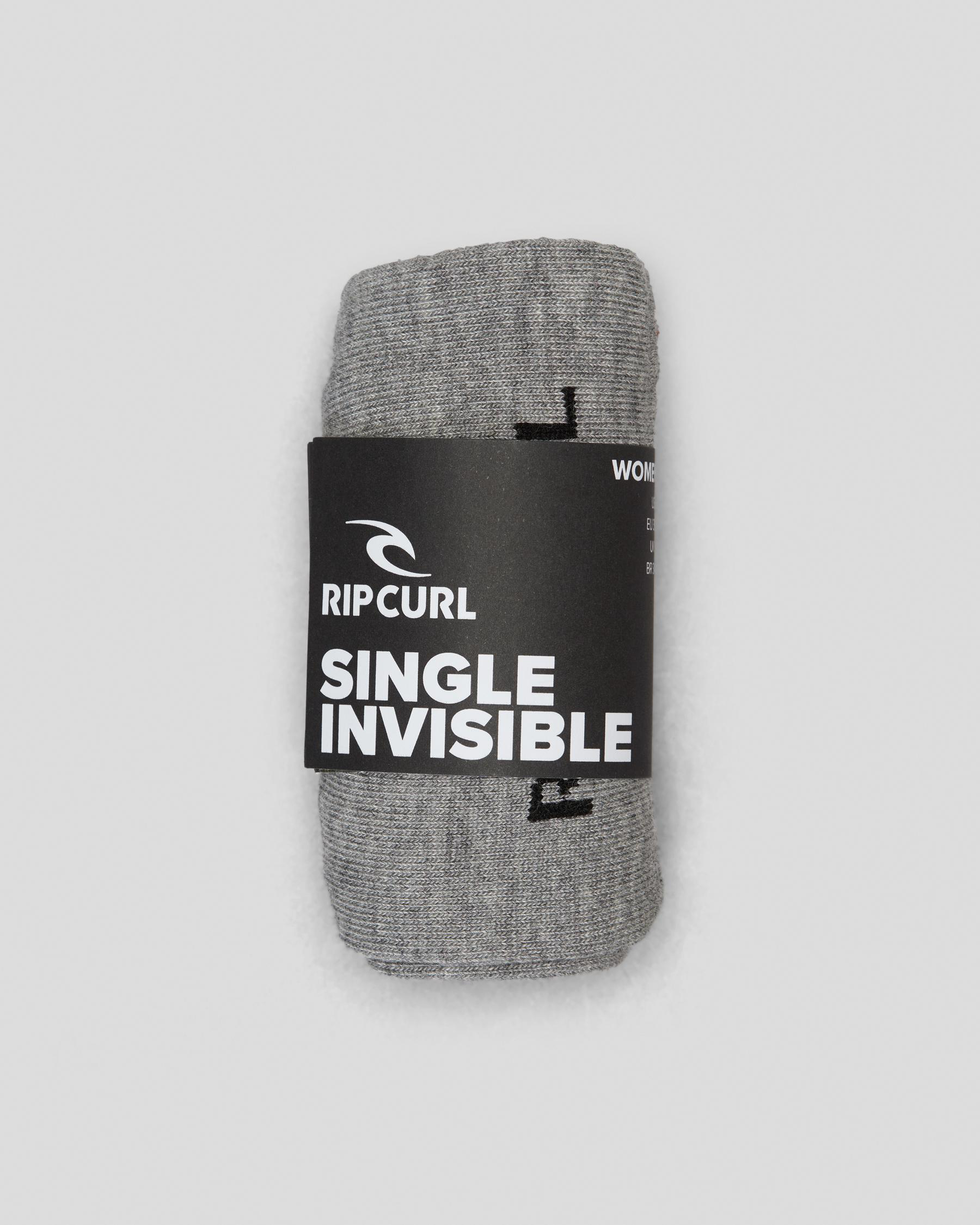 Shop Rip Curl Invisible Sock Pair In Light Grey Heather - Fast Shipping ...