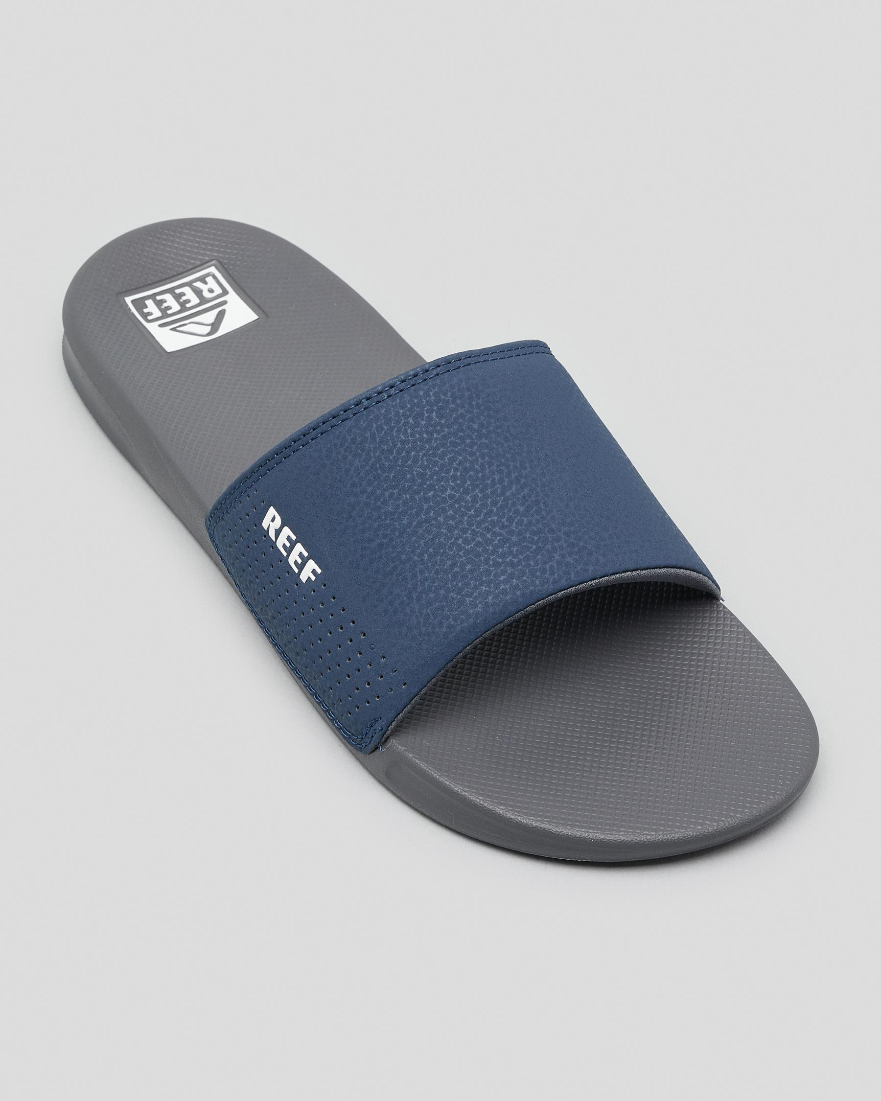 Shop Reef Reef One Slides In Navy/grey - Fast Shipping & Easy Returns ...