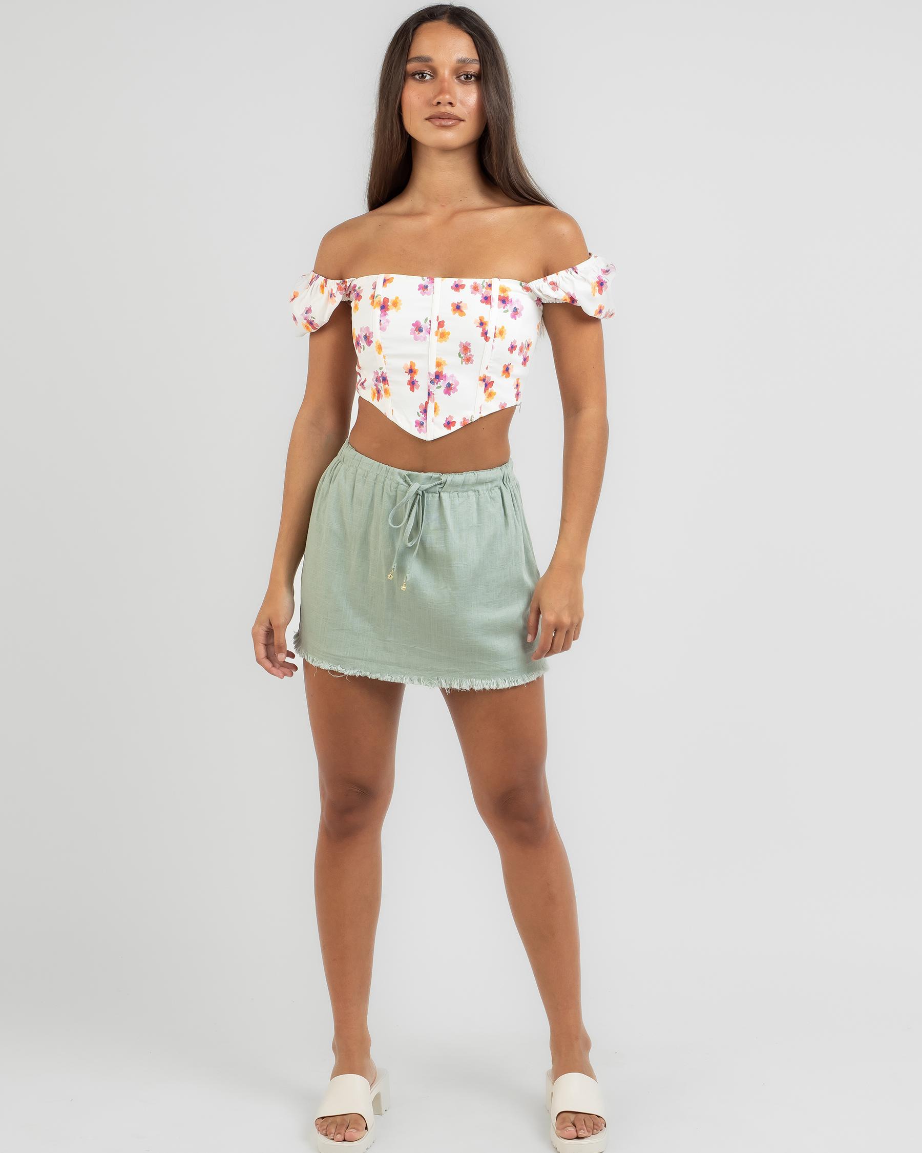 Shop Ava And Ever Good Morning Corset Top In Floral Print - Fast ...