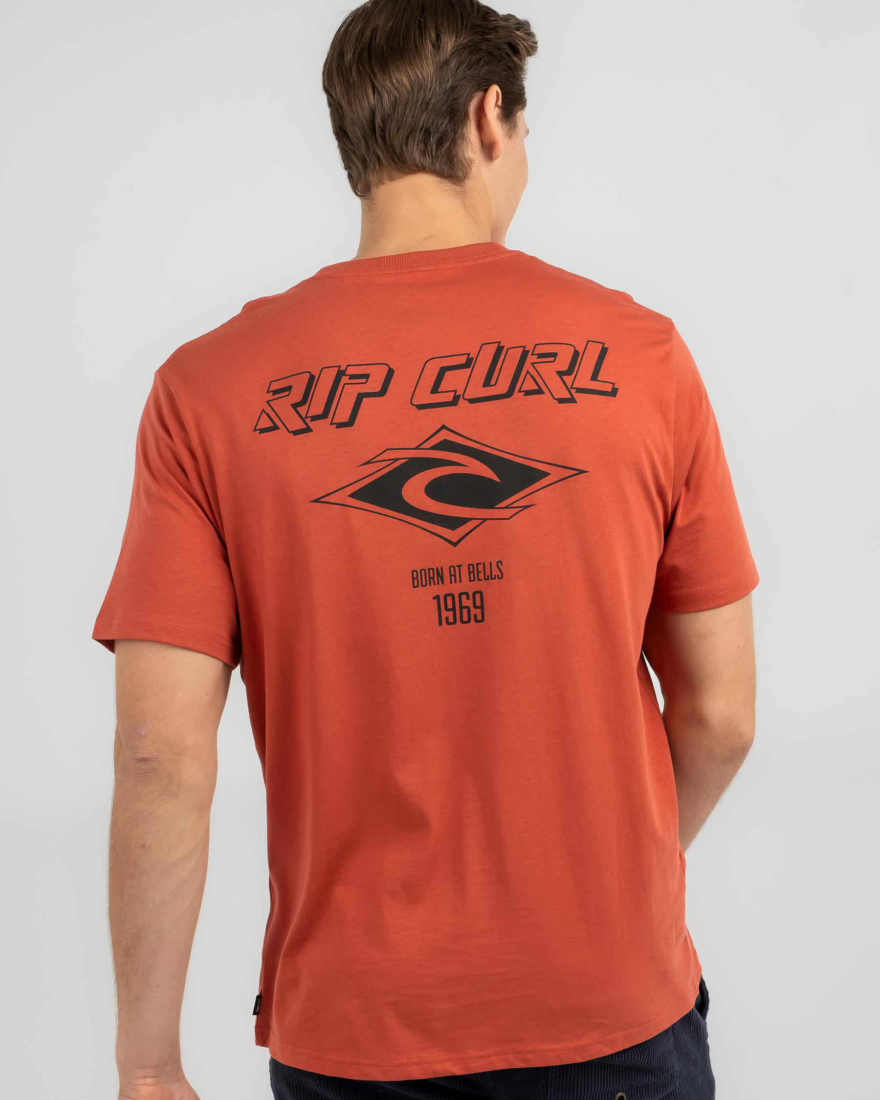 Shop Rip Curl Fade Out Icon T-Shirt In Spiced Rum - Fast Shipping ...