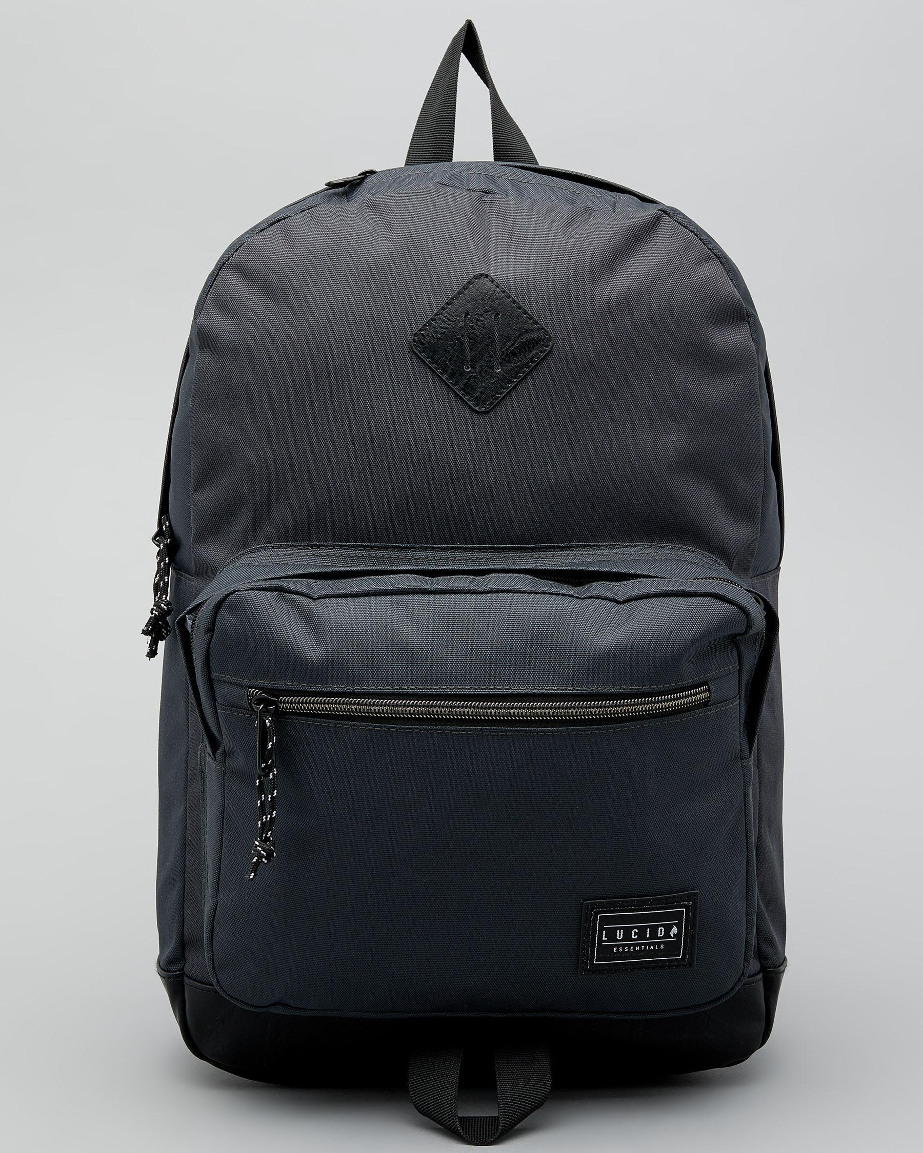 Shop Lucid Pinpoint Backpack In Charcoal/black Suede - Fast Shipping ...