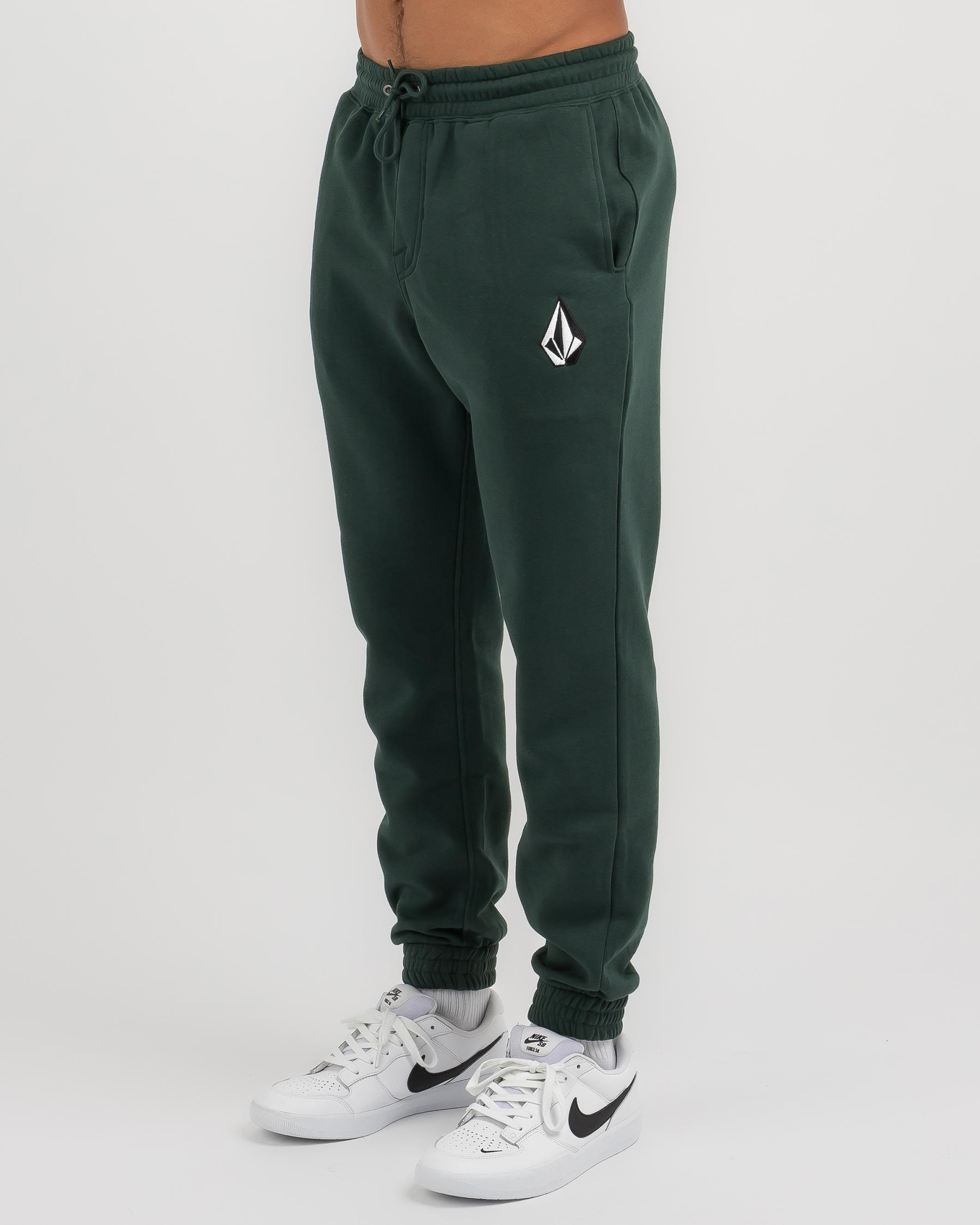 Shop Volcom Vologo Fleece Track Pants In Cedar Green - Fast Shipping ...