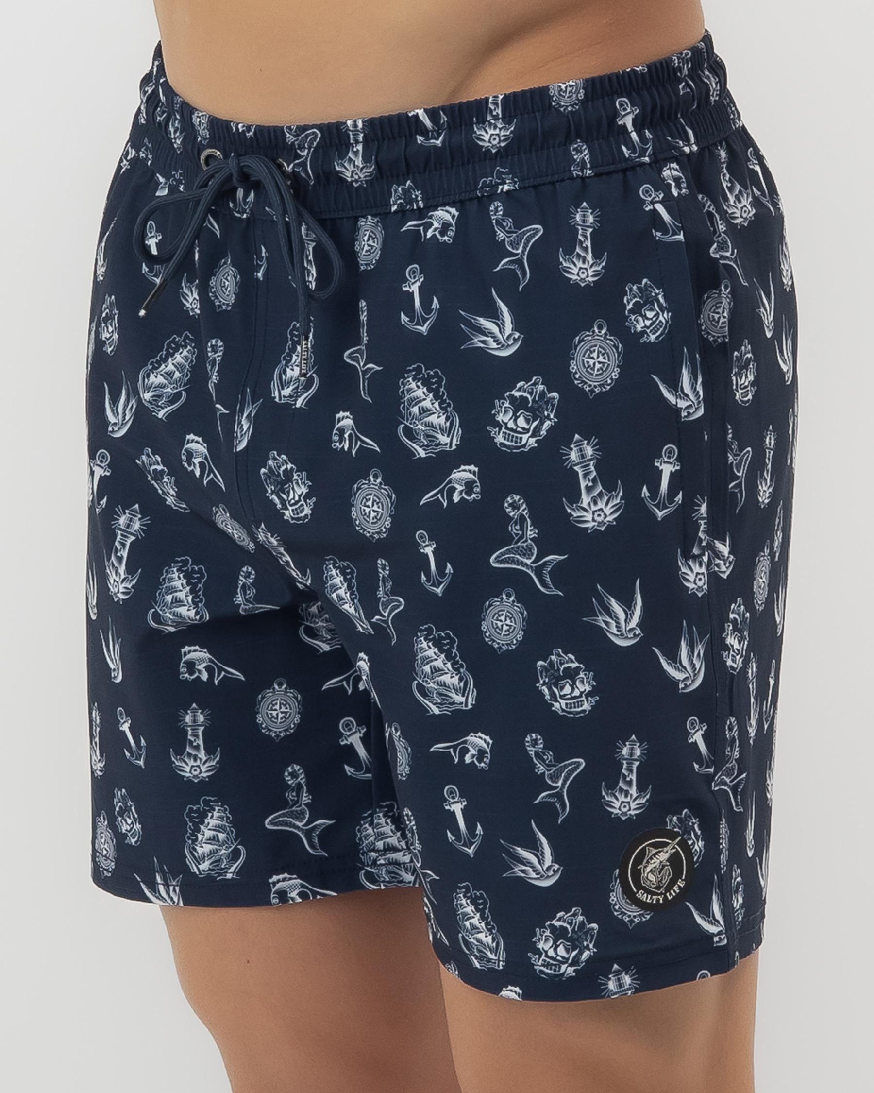 Shop Salty Life Nautical Mully Shorts In Navy - Fast Shipping & Easy ...