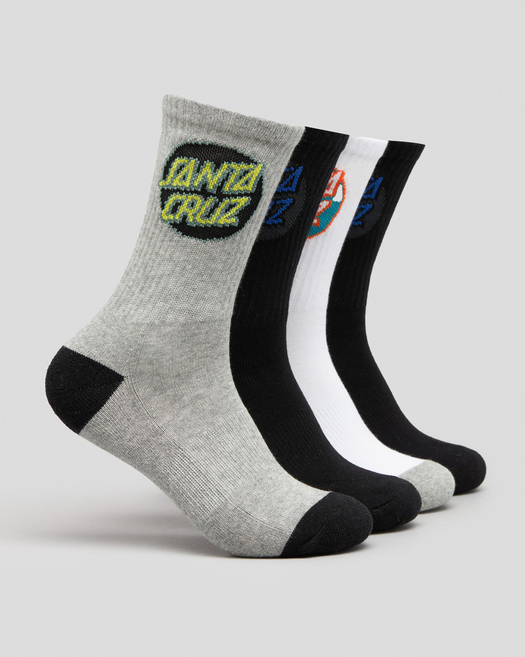 Santa Cruz Boys' Other Dot Crew Socks 4 Pack In Multi - FREE* Shipping ...