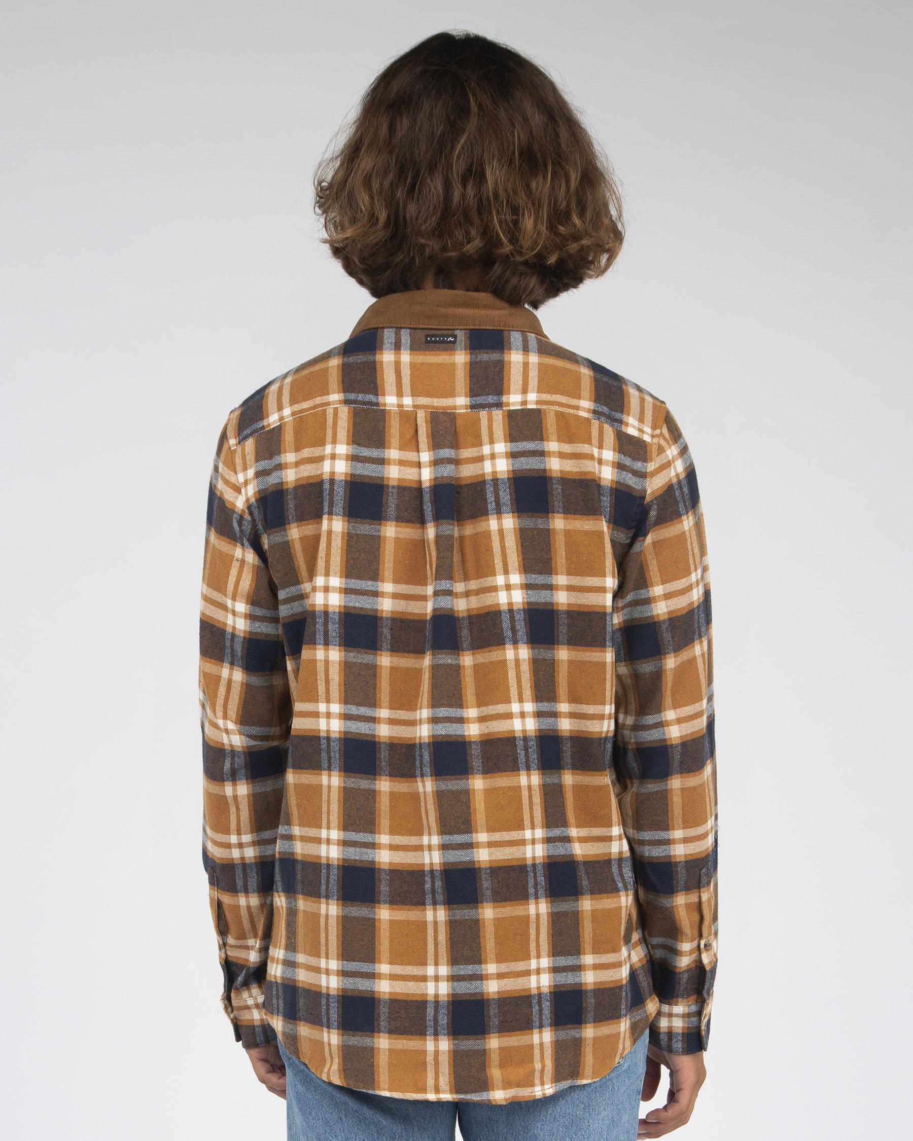 Shop Rusty Sub Culture Flannel Shirt In Camel - Fast Shipping & Easy ...