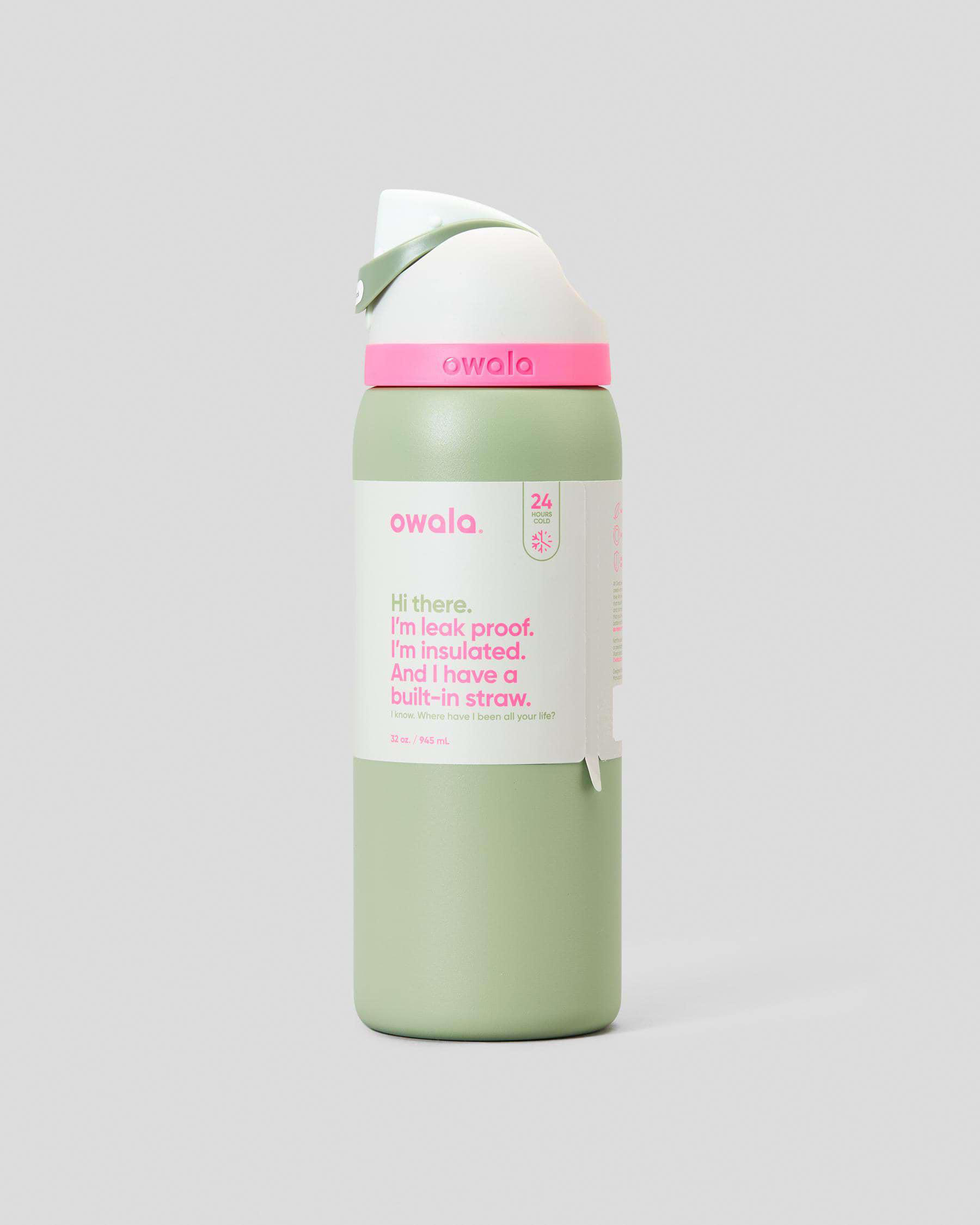 Shop Owala 32oz FreeSip Stainless Steel Water Bottle In Green/grey ...