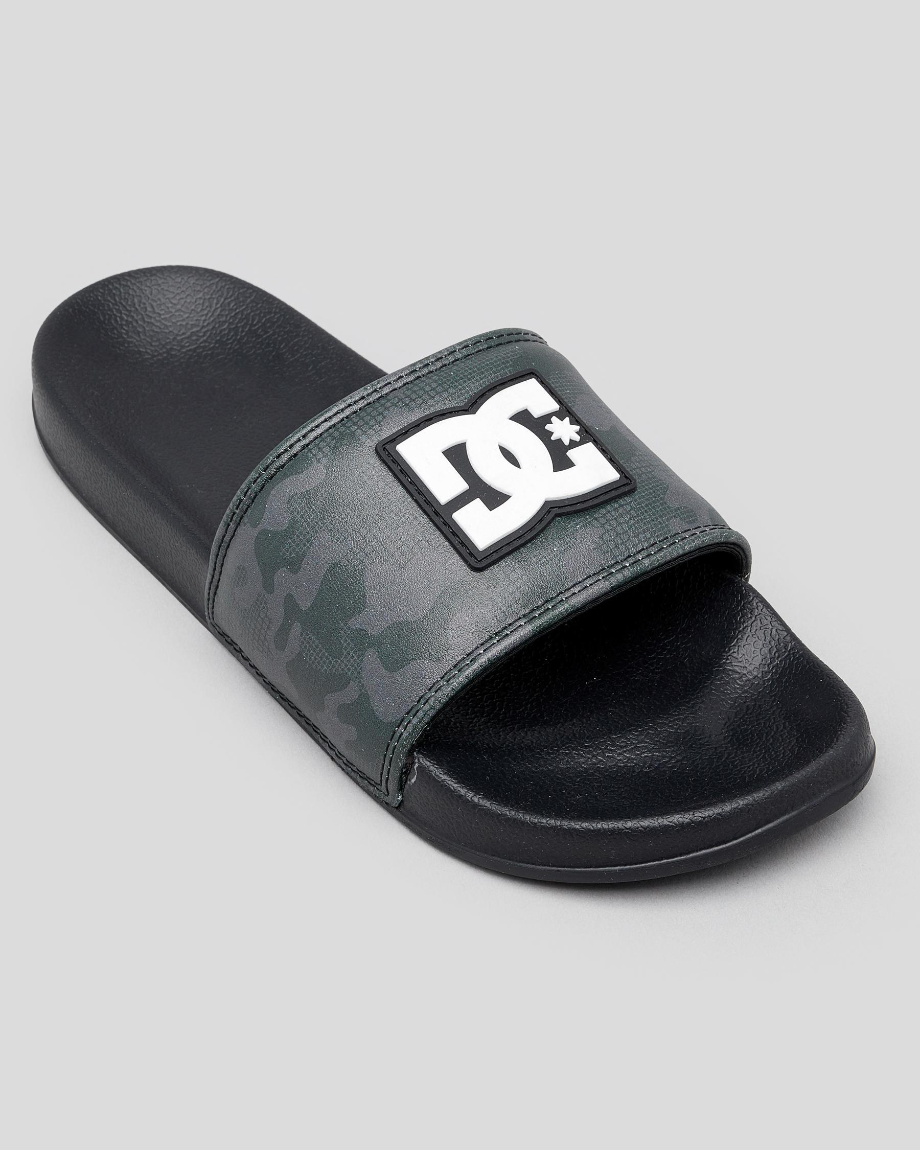Shop DC Shoes Boys' DC Slides In Black Camo - Fast Shipping & Easy ...