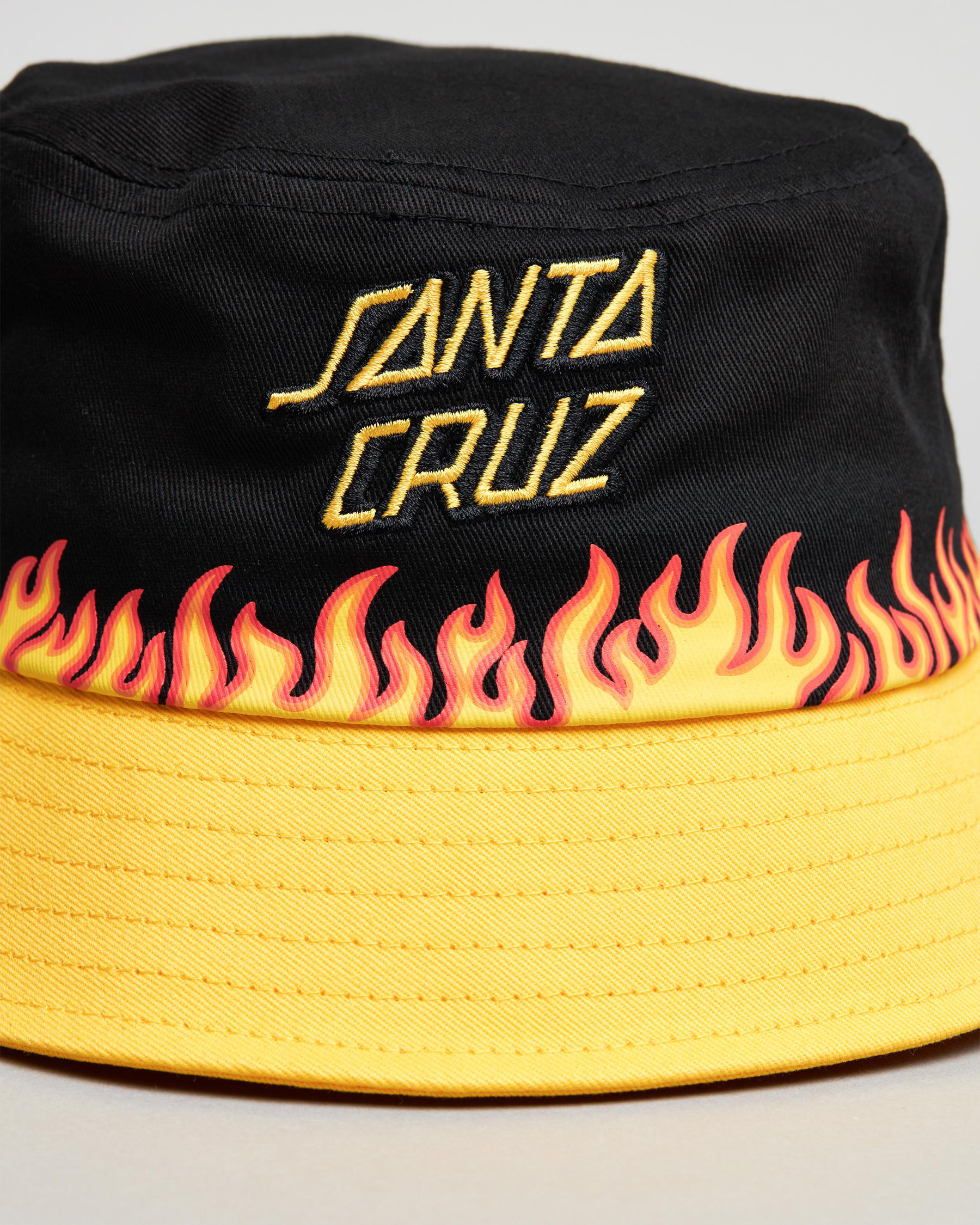 Shop Santa Cruz Blaze Bucket Hat In Black - Fast Shipping & Easy ...