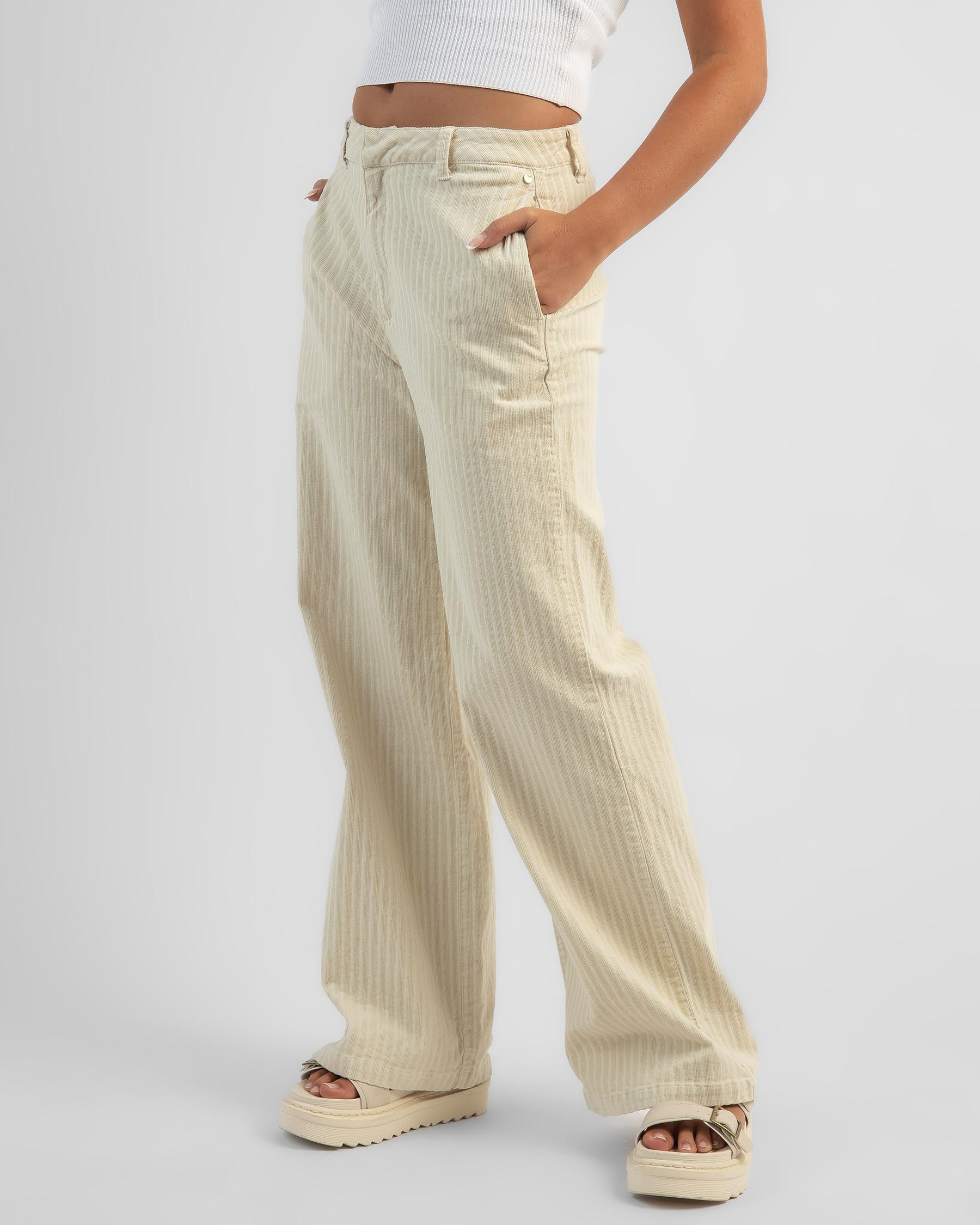 Shop Rusty Amanda Cord Pants In Beach Sand - Fast Shipping & Easy ...