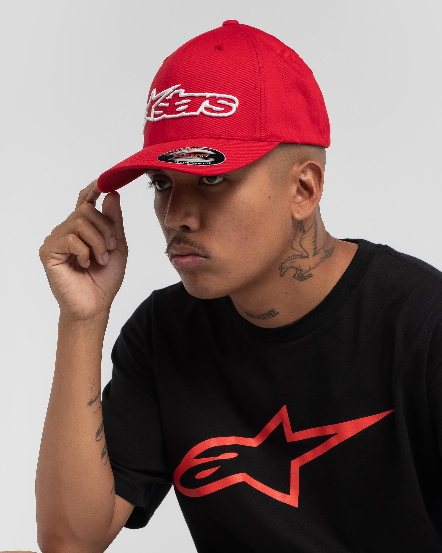 Shop Alpinestars Blaze Flexfit Cap In Red/ White - Fast Shipping & Easy ...