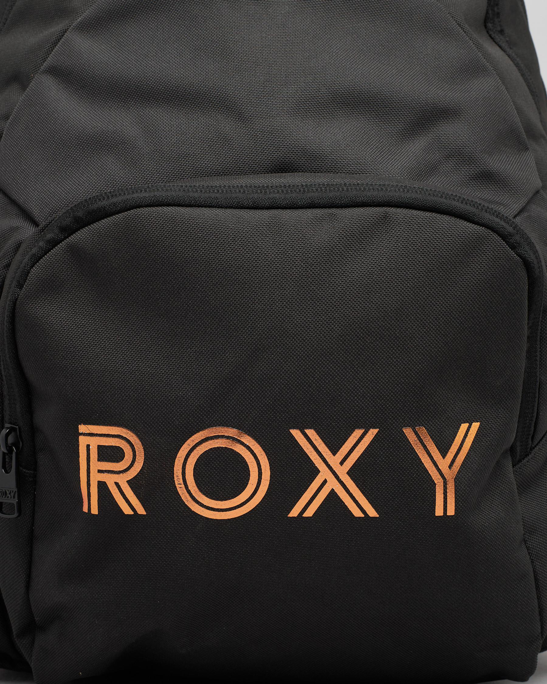 Shop Roxy Shadow Swell Logo Backpack In Anthracite - Fast Shipping ...