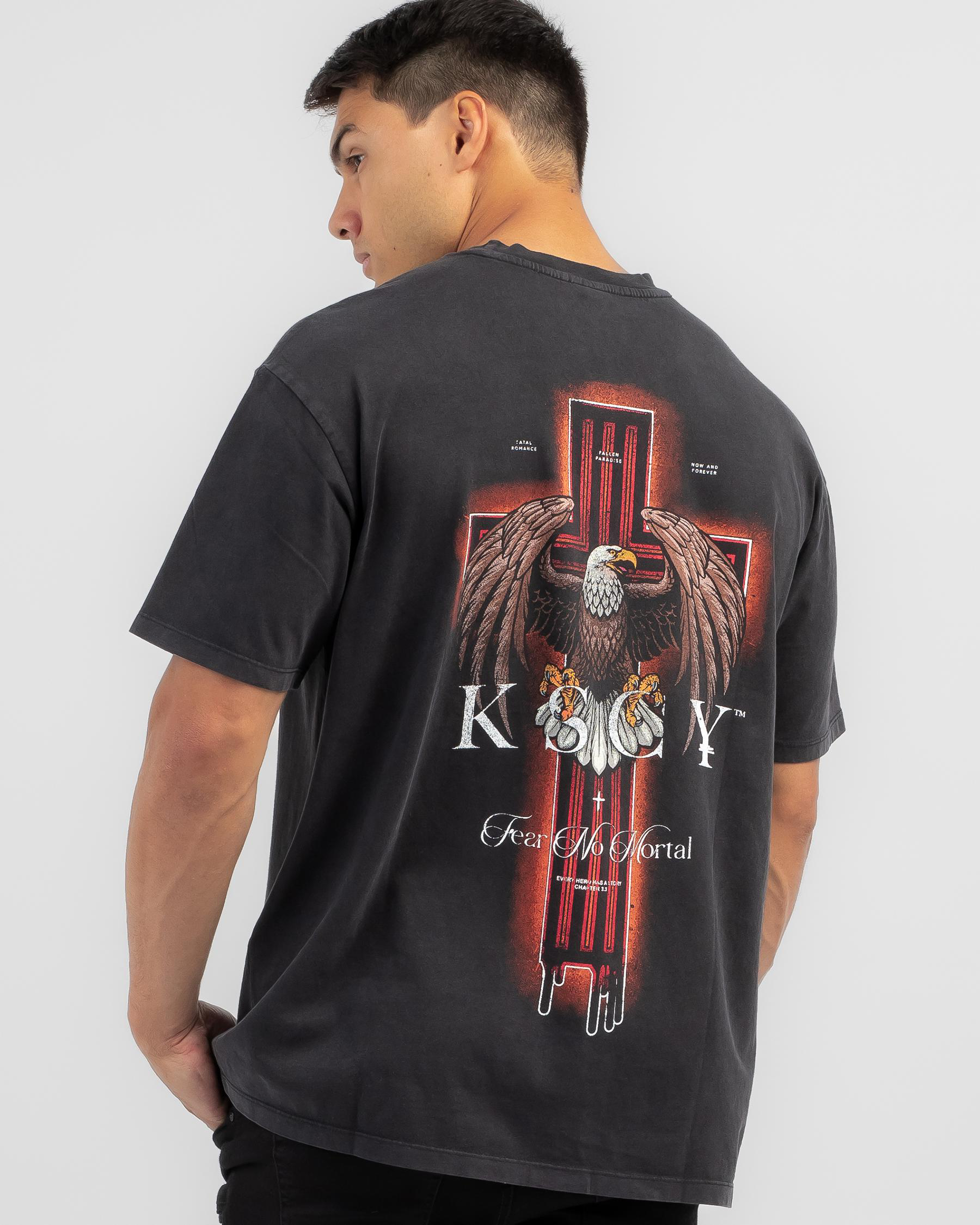 Shop Kiss Chacey Suburban Gothic Heavy Box Fit T-Shirt In Mineral Black ...