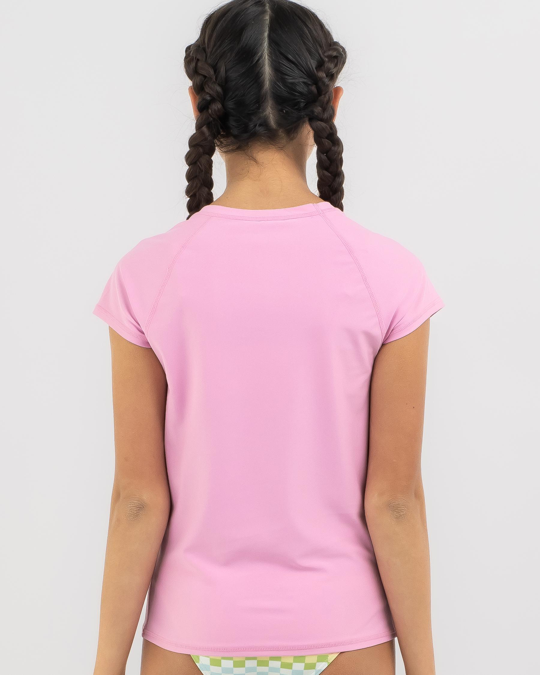 Shop Billabong Girls' Heat Wave Rash Vest In Pink Lemonade - Fast ...