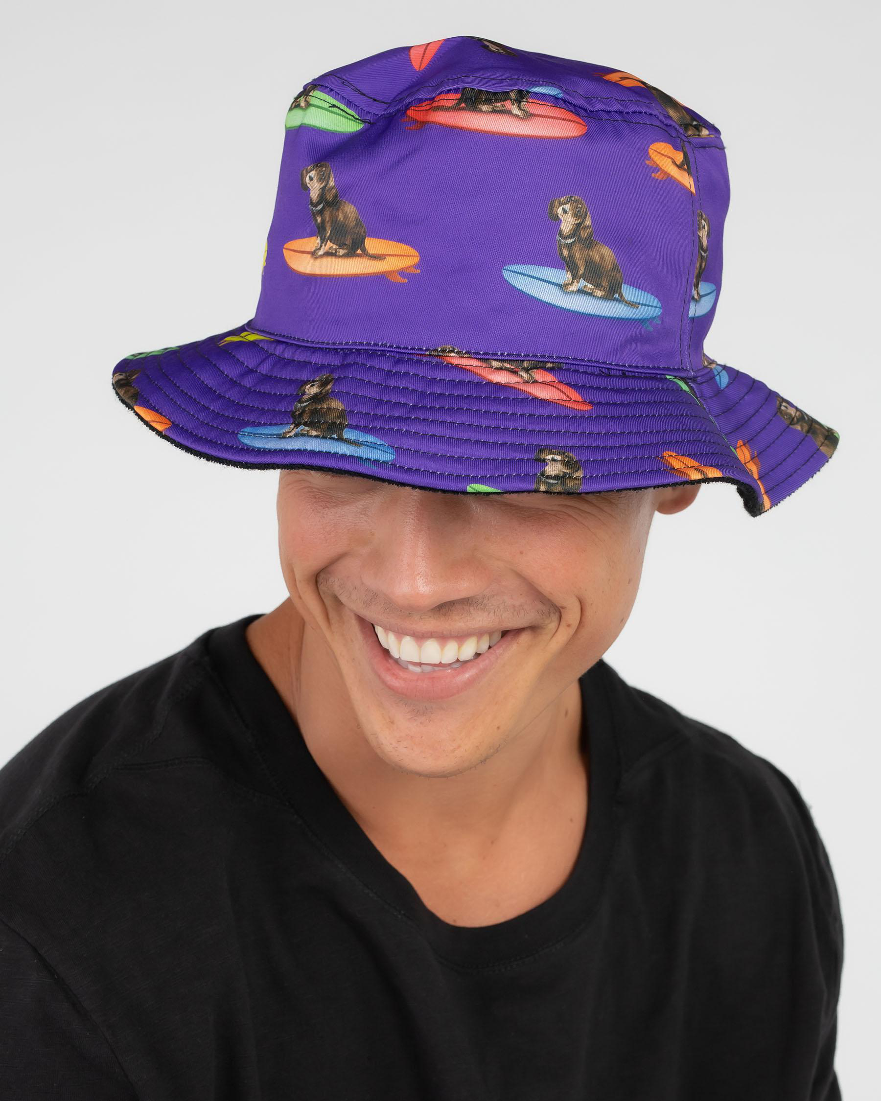 Shop Lucid Good Doggo Reversible Bucket Hat In Purple - Fast Shipping ...