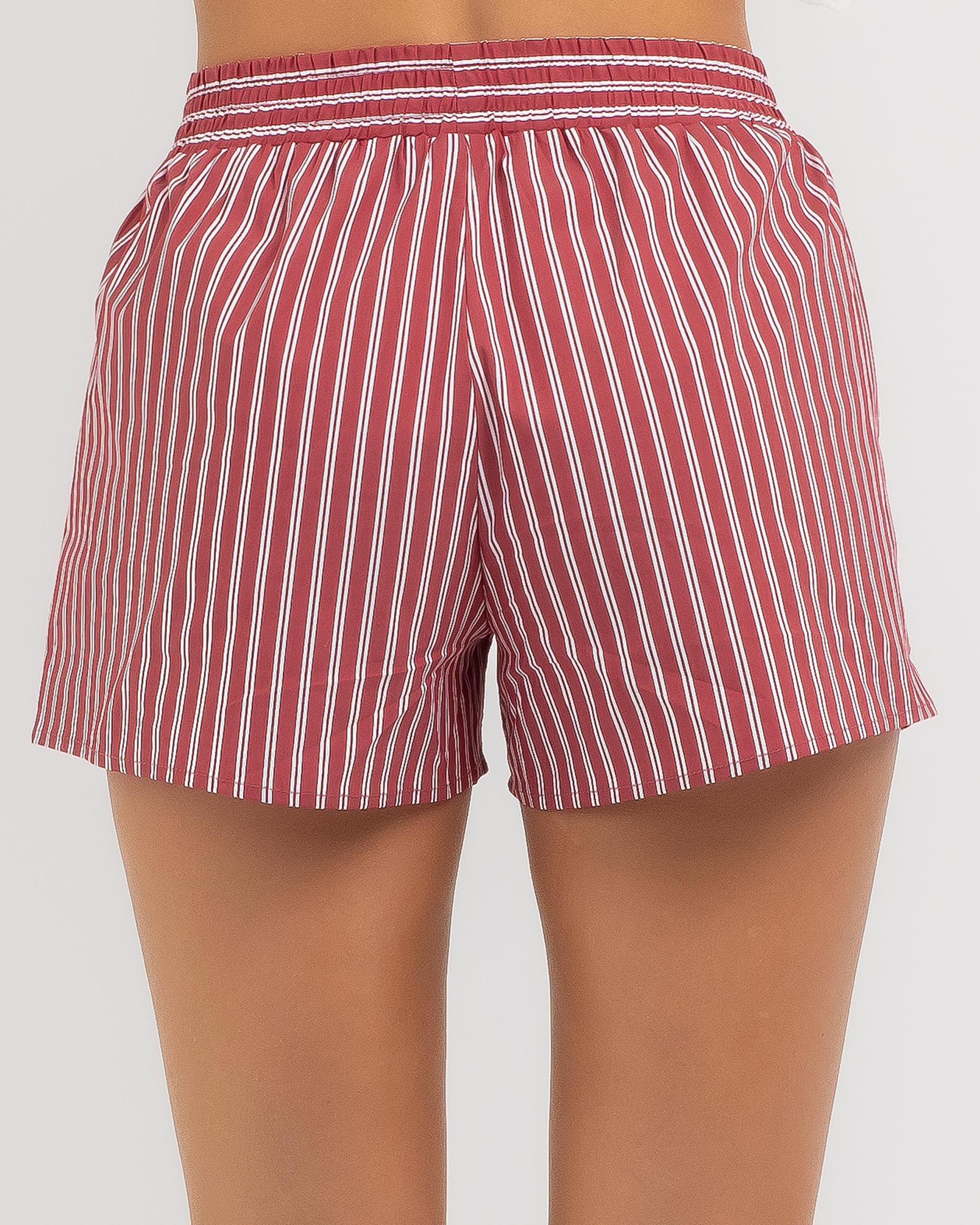 Shop Ava And Ever Zayn Shorts In Red Stripe - Fast Shipping & Easy ...