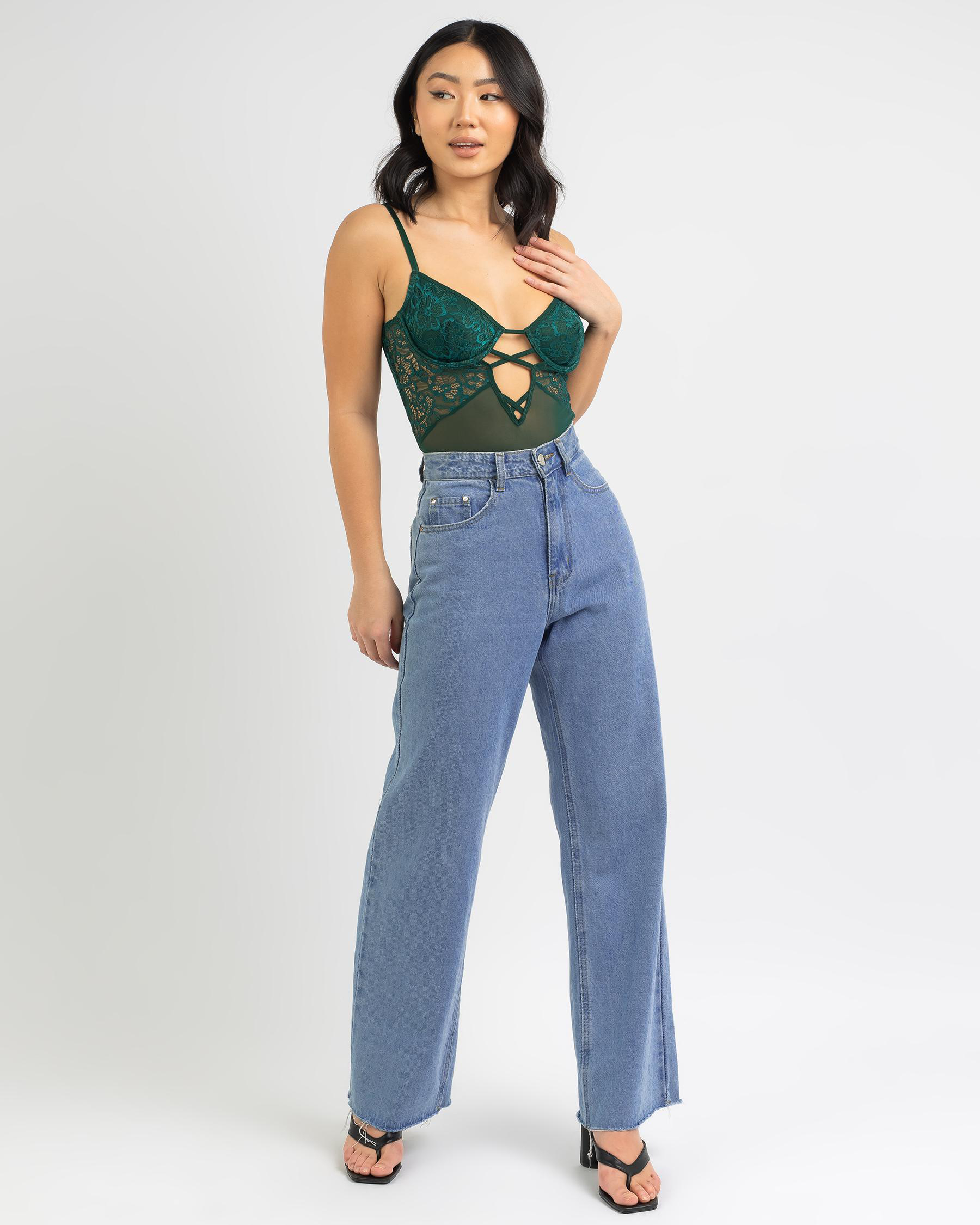 Shop Luvalot All That Lace Bodysuit In Green - Fast Shipping & Easy Returns - City Beach Australia