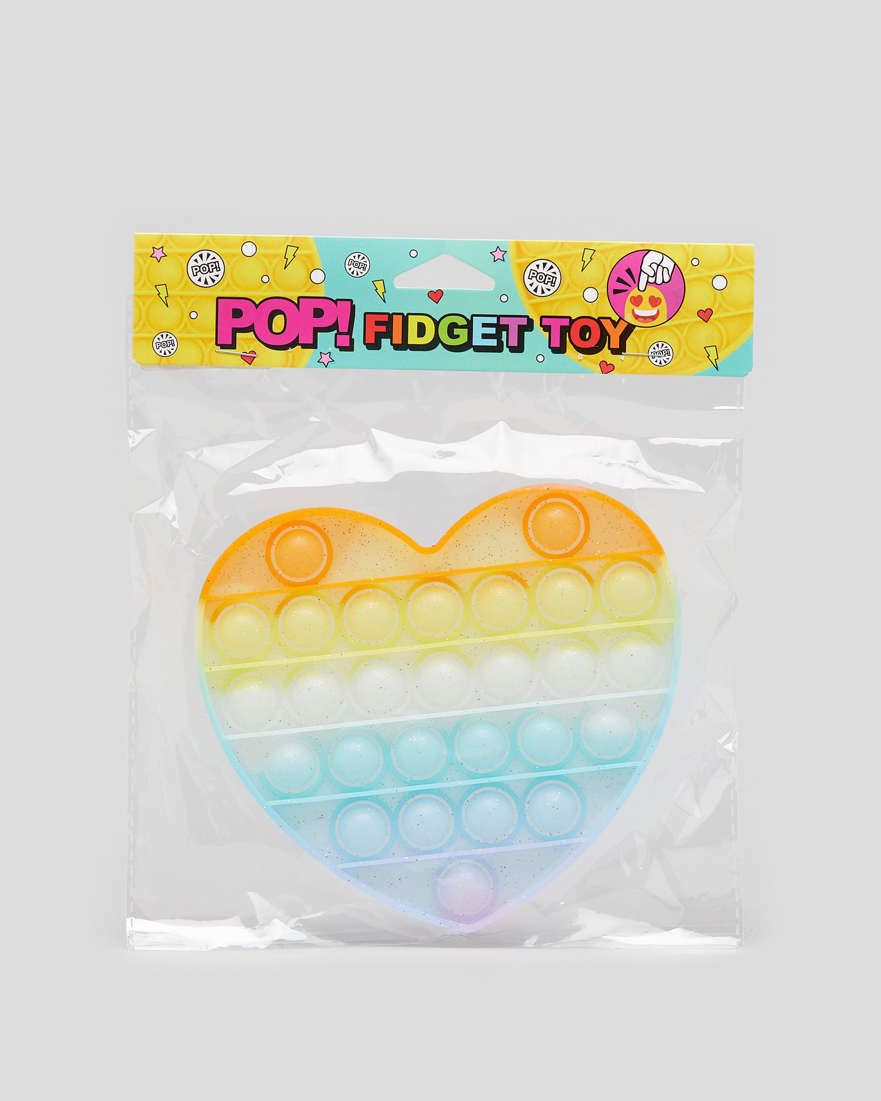 Shop Get It Now Glitter Rainbow Pop It Toy In Heart - Fast Shipping ...