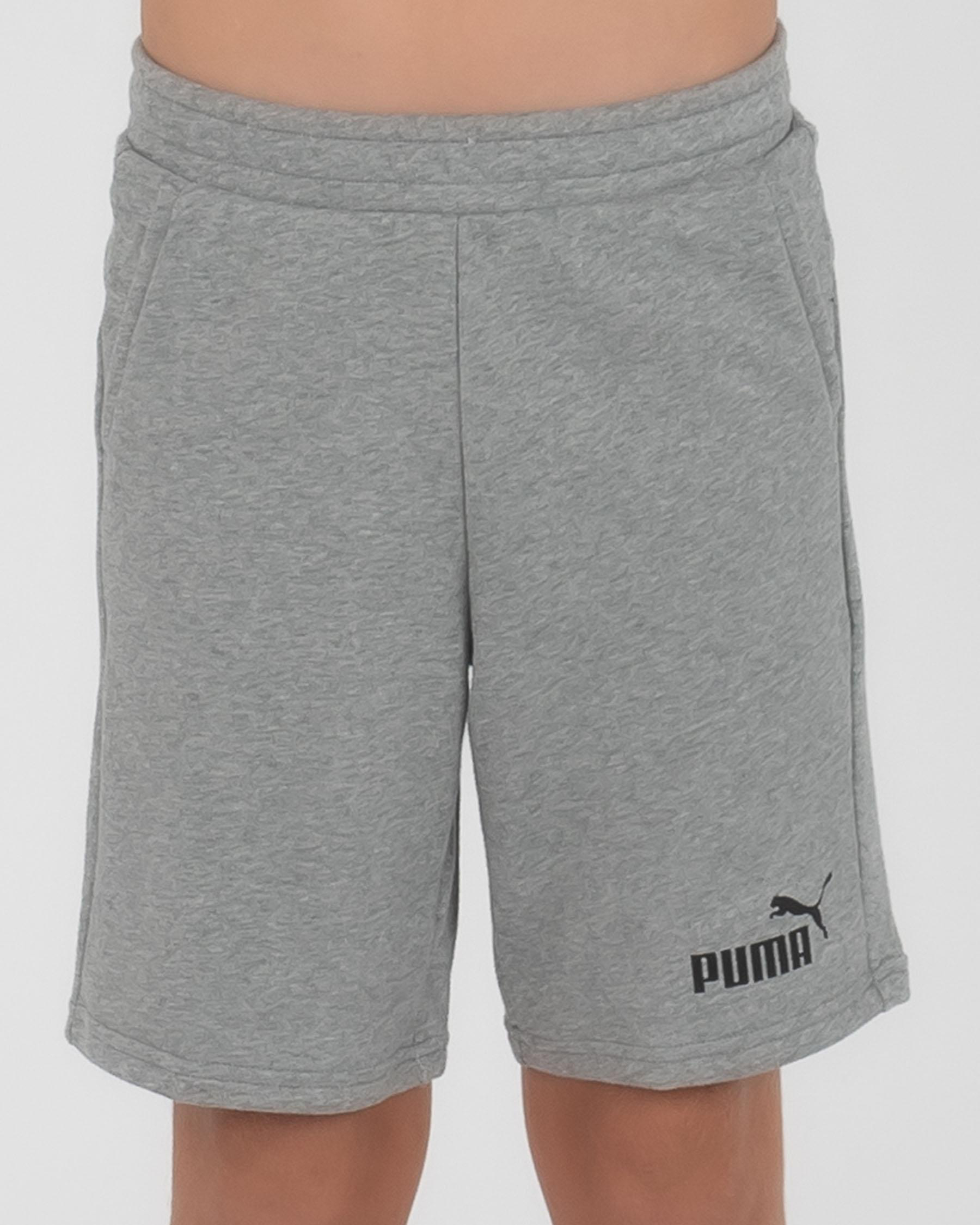 Shop Puma Boys' ESS Sweat Shorts In Medium Grey Heather - Fast Shipping ...
