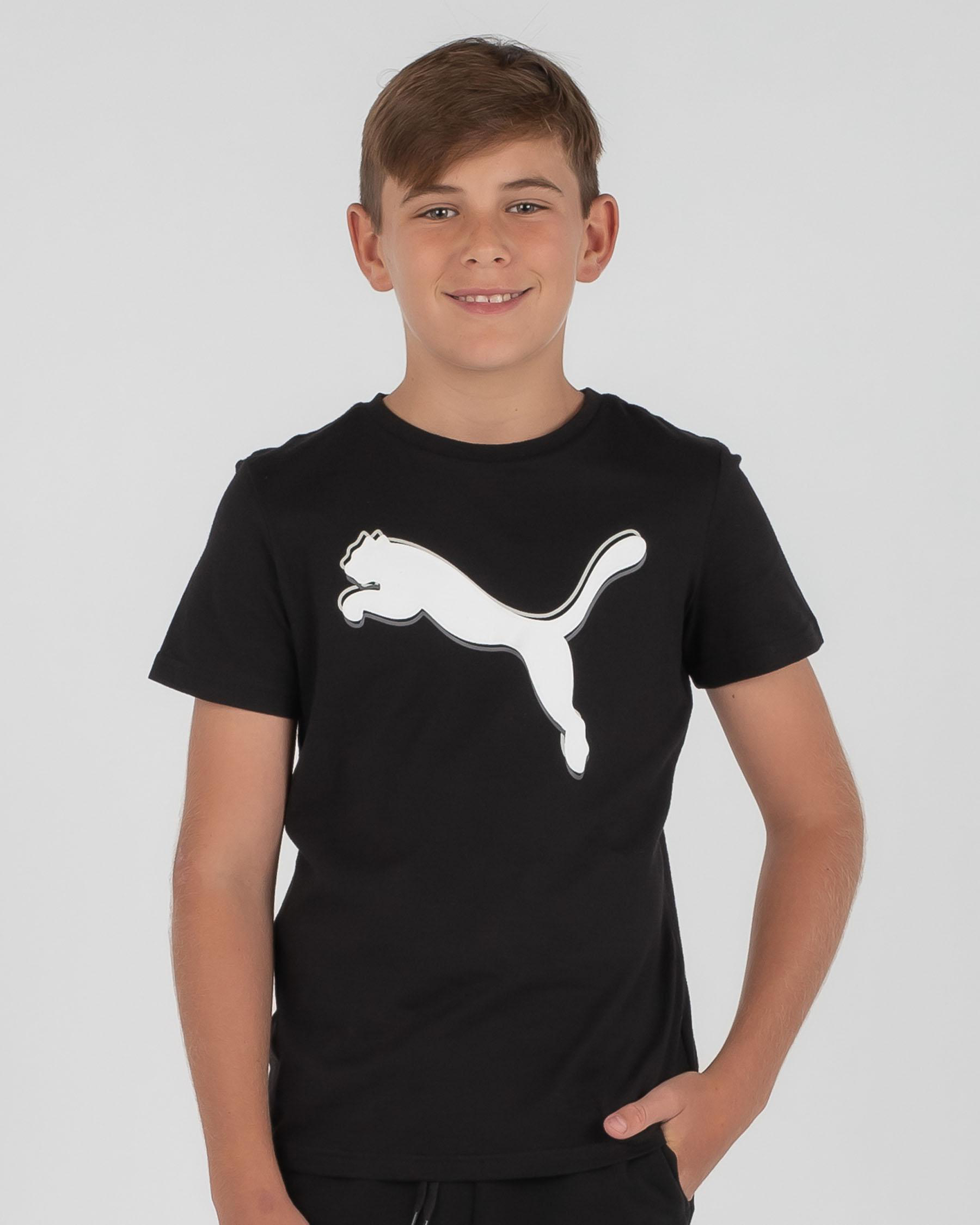 Shop Puma Boys' Alpha Graphic T-Shirt In Puma Black - Fast Shipping ...