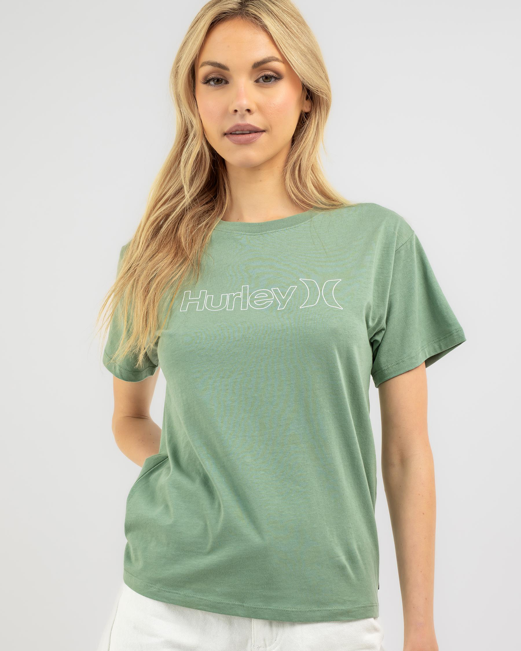 Shop Hurley Outline T-Shirt In Green Bay - Fast Shipping & Easy Returns ...
