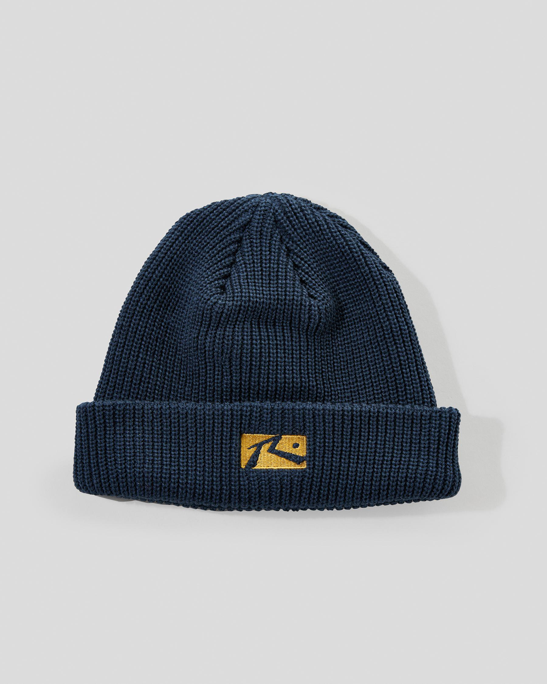 Shop Rusty All-Time Cuff Beanie In Navy Blue - Fast Shipping & Easy ...