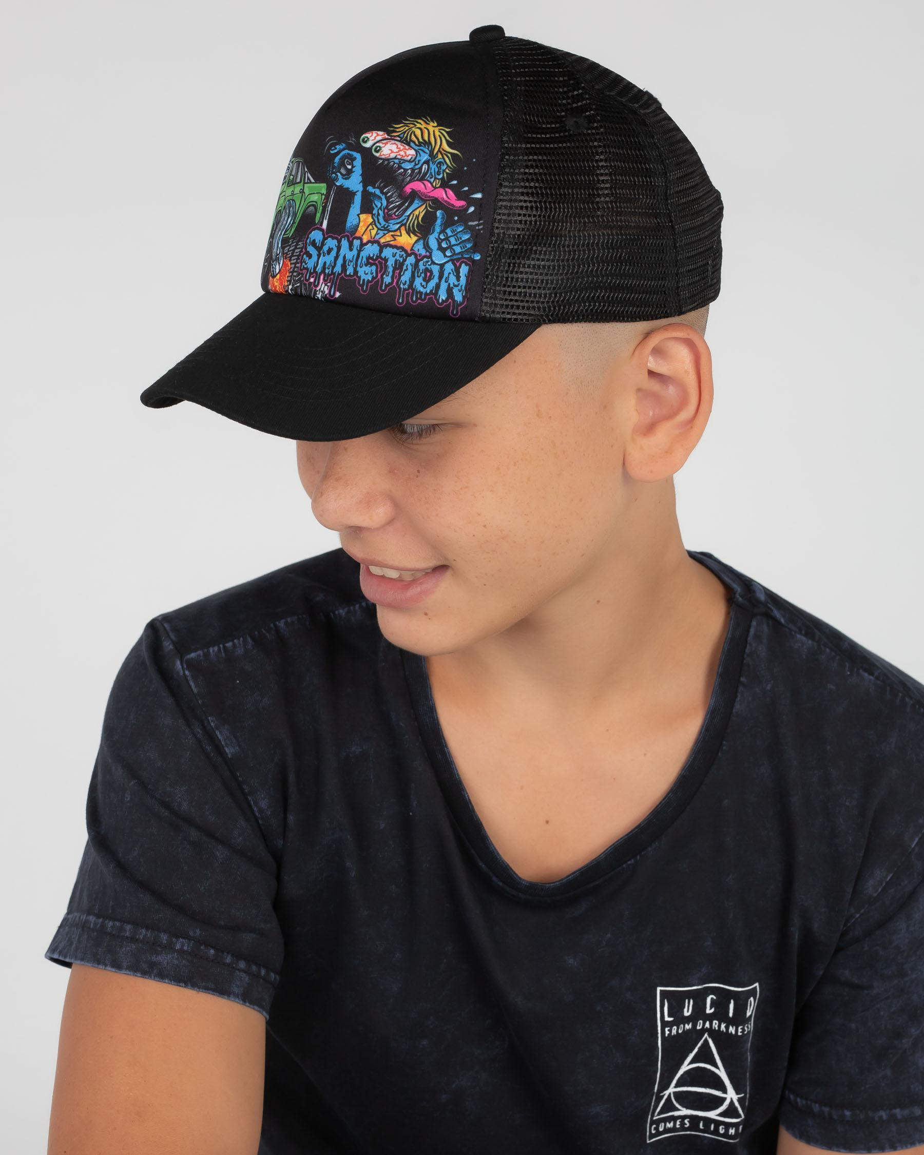 Shop Sanction Boys' Pickup Trucker Cap In Black - Fast Shipping & Easy ...