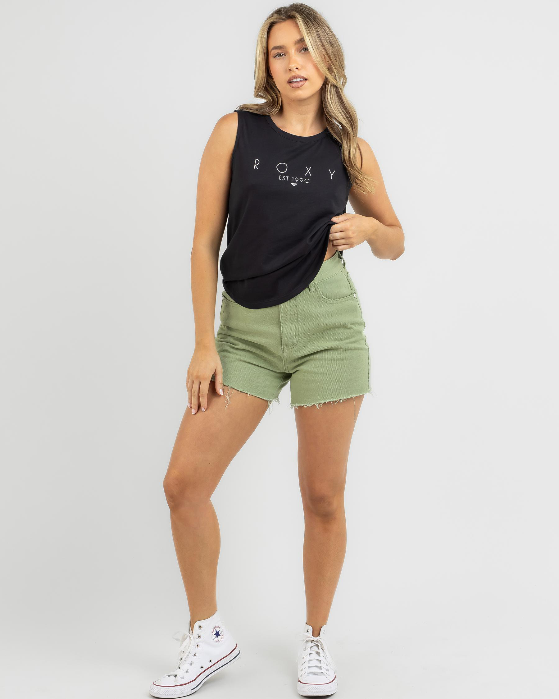 Shop Roxy Epic Days Tank Top In Anthracite - Fast Shipping & Easy ...
