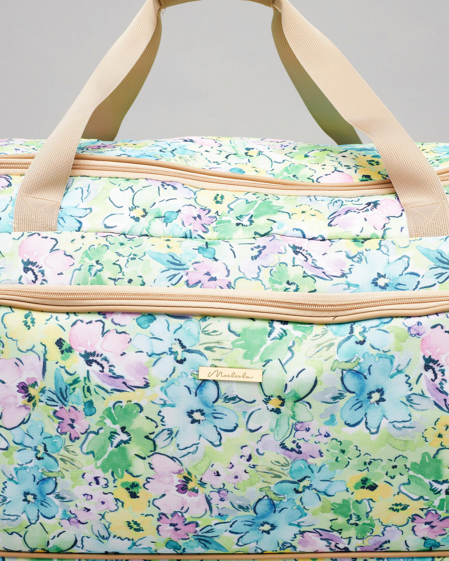 Shop Mooloola Audrey Large Wheeled Travel Bag In Green/blue/pink - Fast ...