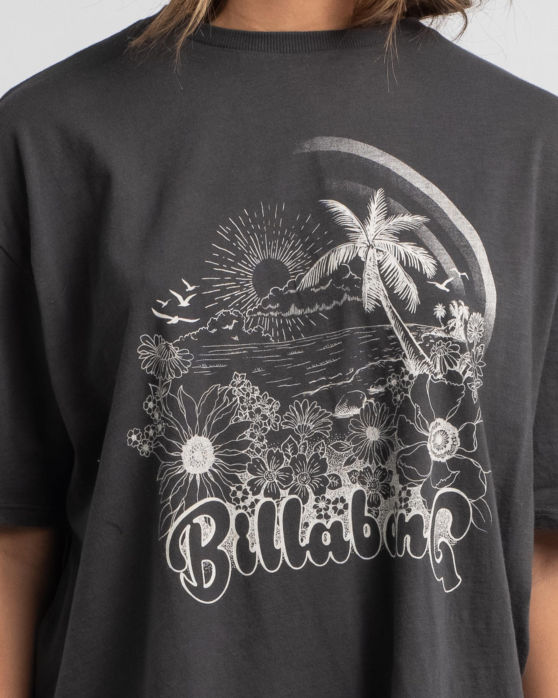 Shop Billabong Rainbow Waves T-Shirt In Off Black - Fast Shipping ...