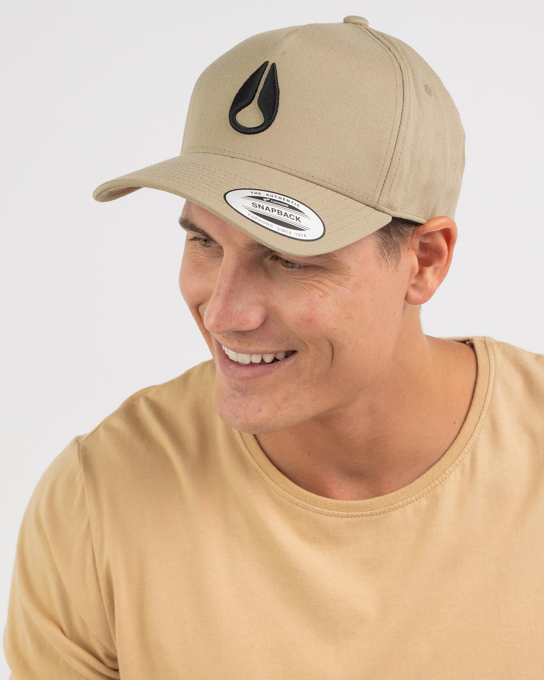 Shop Nixon Deep Down Athletic Snapback Cap In Khaki/black - Fast ...