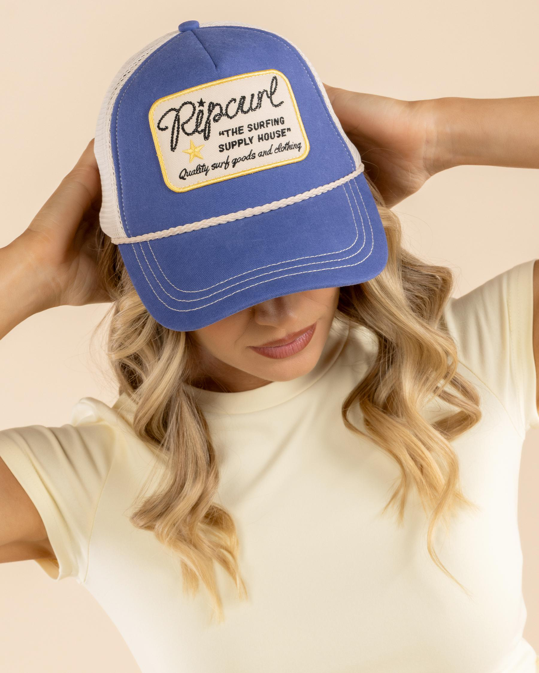 Shop Rip Curl Mixed Revival Trucker Cap In Navy/yellow - Fast Shipping ...