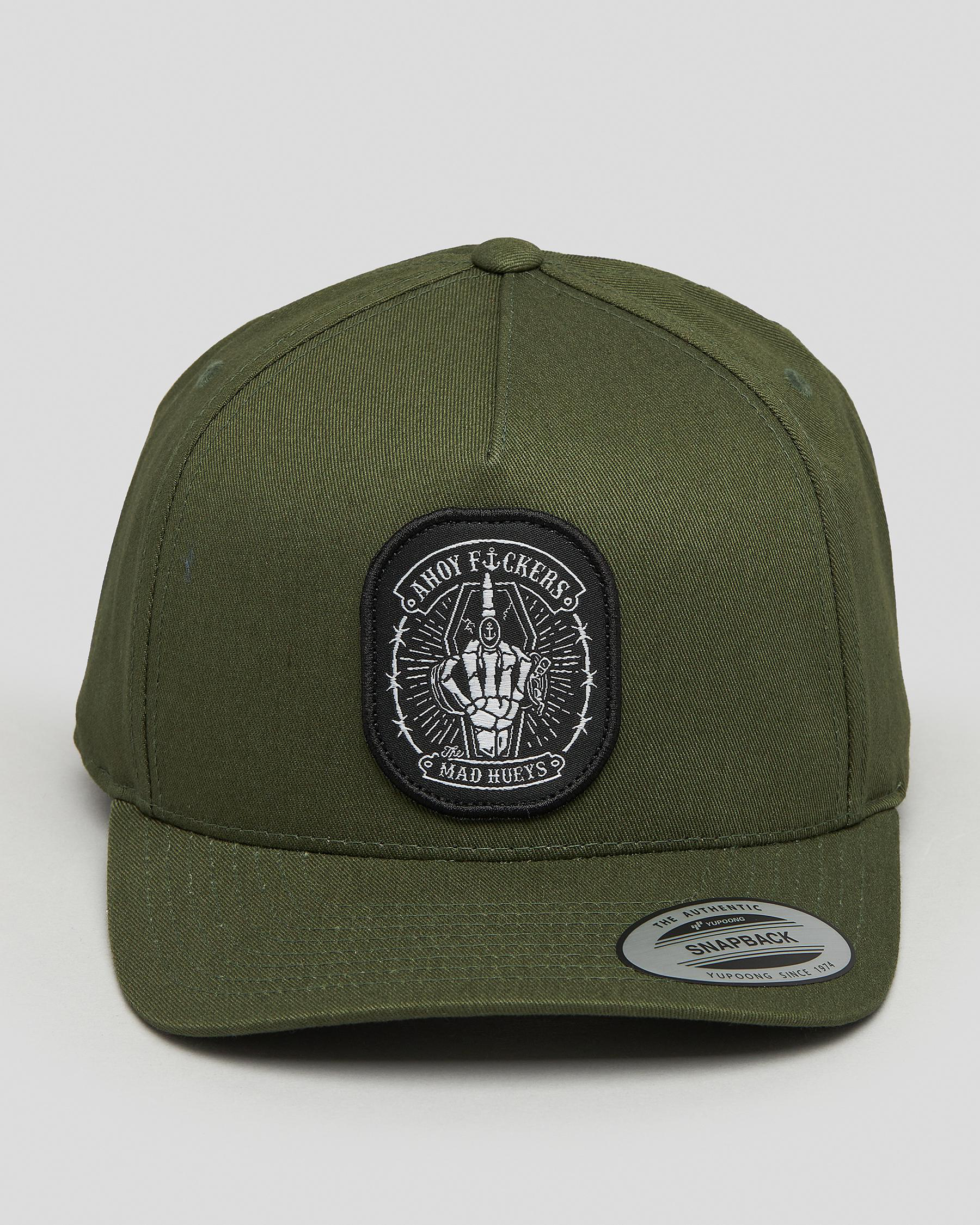 Shop The Mad Hueys Ahoy Ahoy FKR Twill Snapback Cap In Military - Fast ...