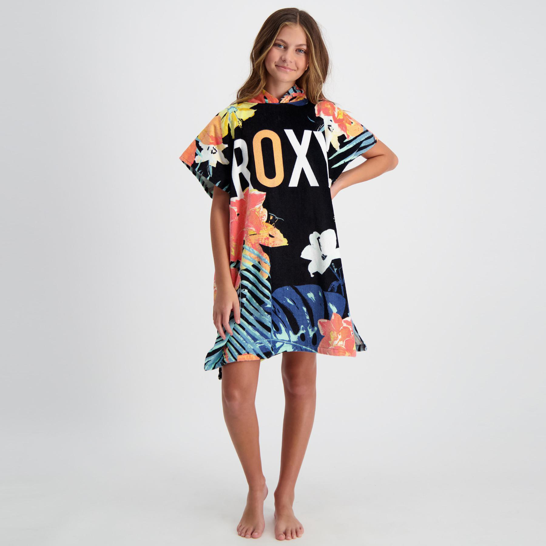 Shop Roxy Pass This On Hooded Towel In True Black Uluwatu - Fast ...