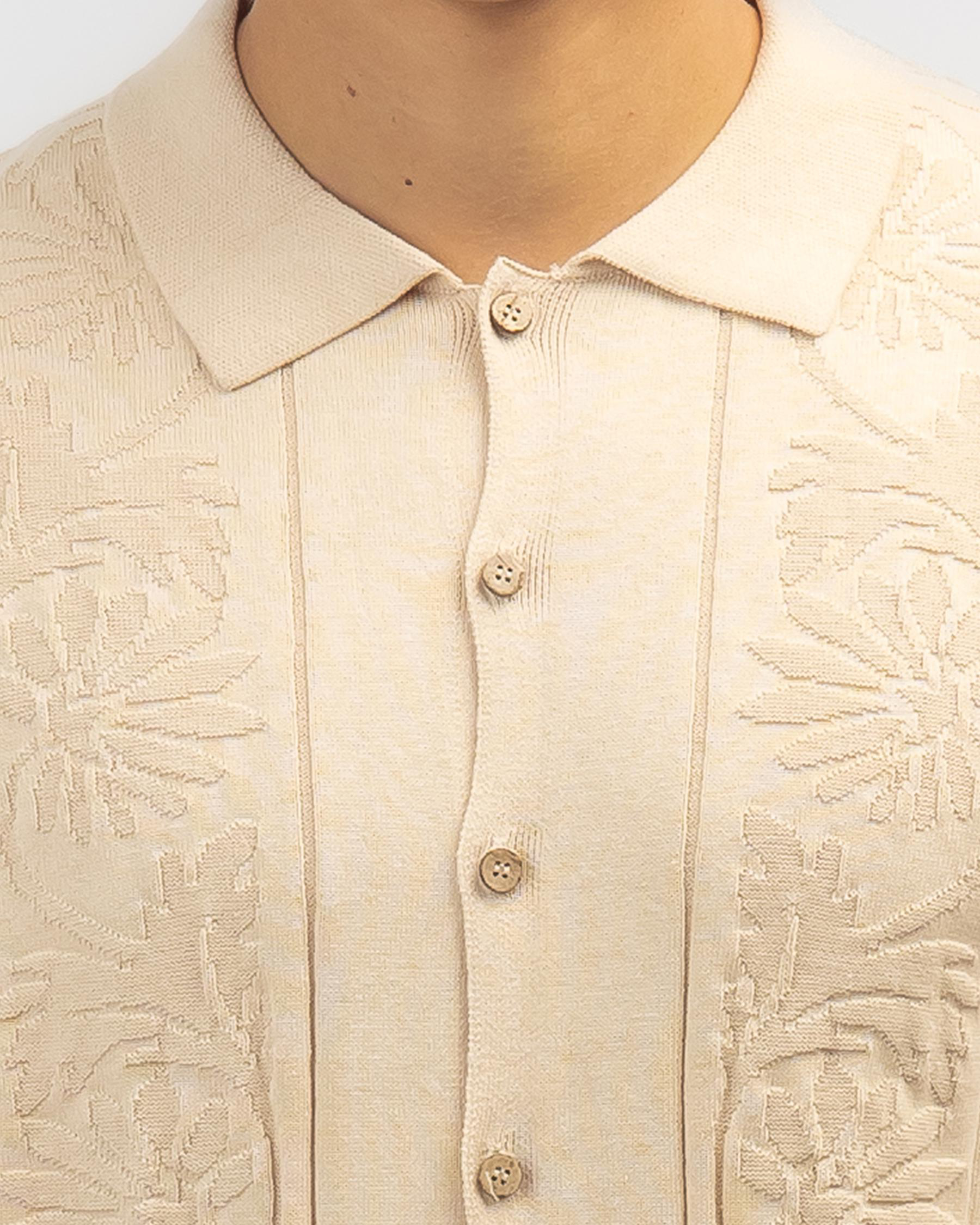 Shop The Critical Slide Society Access Knit Shirt In Oatmeal - Fast ...