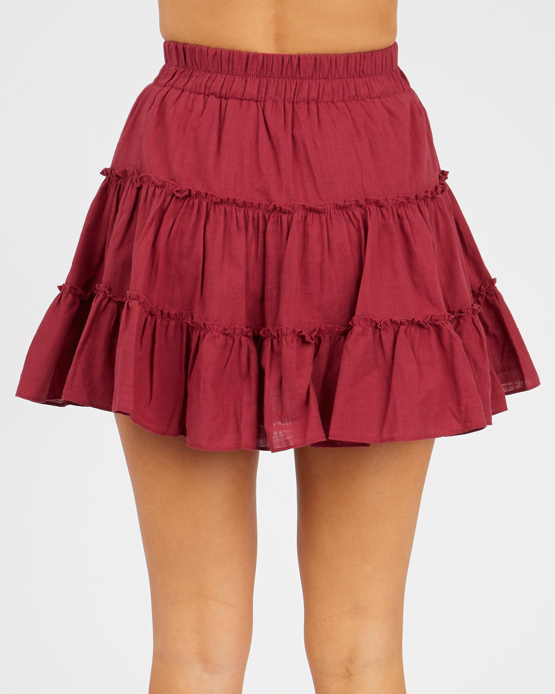 Shop Mooloola Leta Skirt In Berry - Fast Shipping & Easy Returns - City ...
