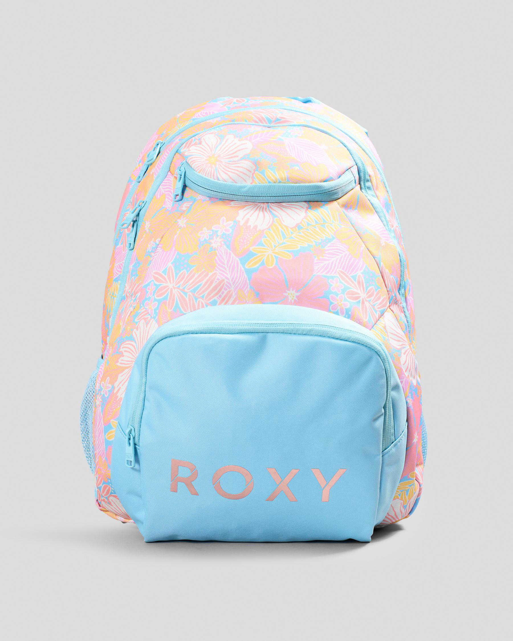 Shop Roxy Shadow Swell Printed Backpack In Anthracite Sunny Floral Swim ...