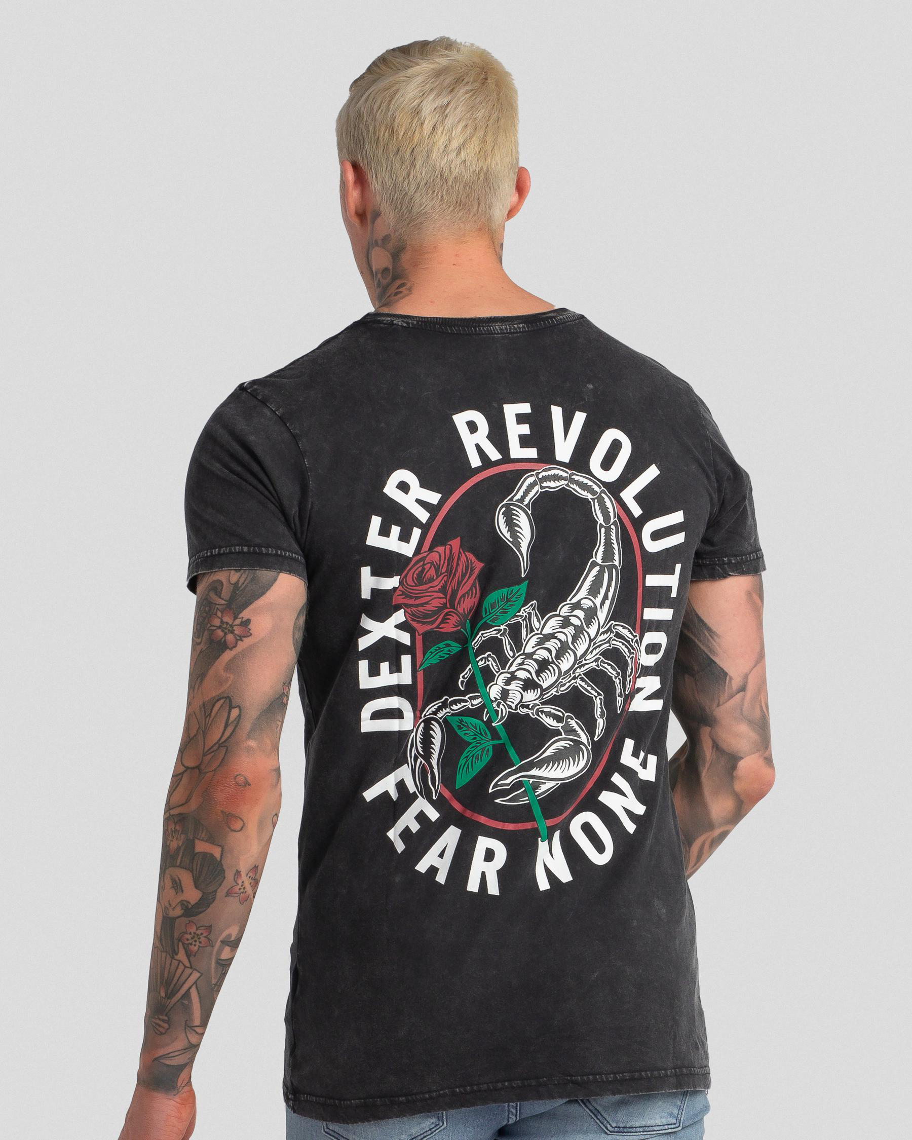 Shop Dexter Roses T-Shirt In Black Acid - Fast Shipping & Easy Returns ...