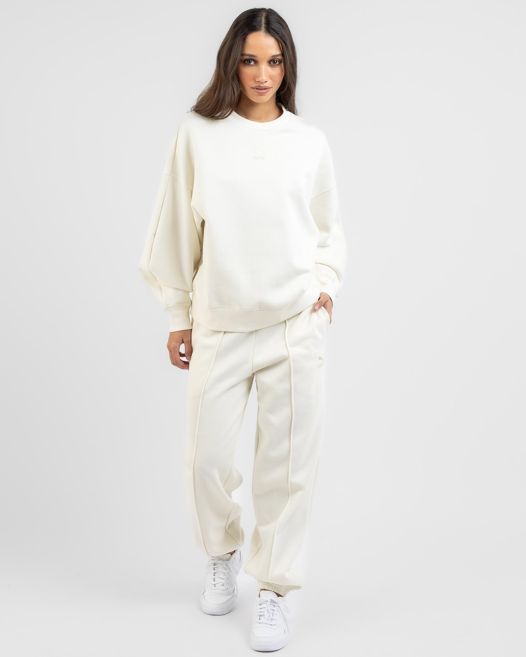 Shop Puma Classics Oversized Sweatshirt In Cream - Fast Shipping & Easy ...