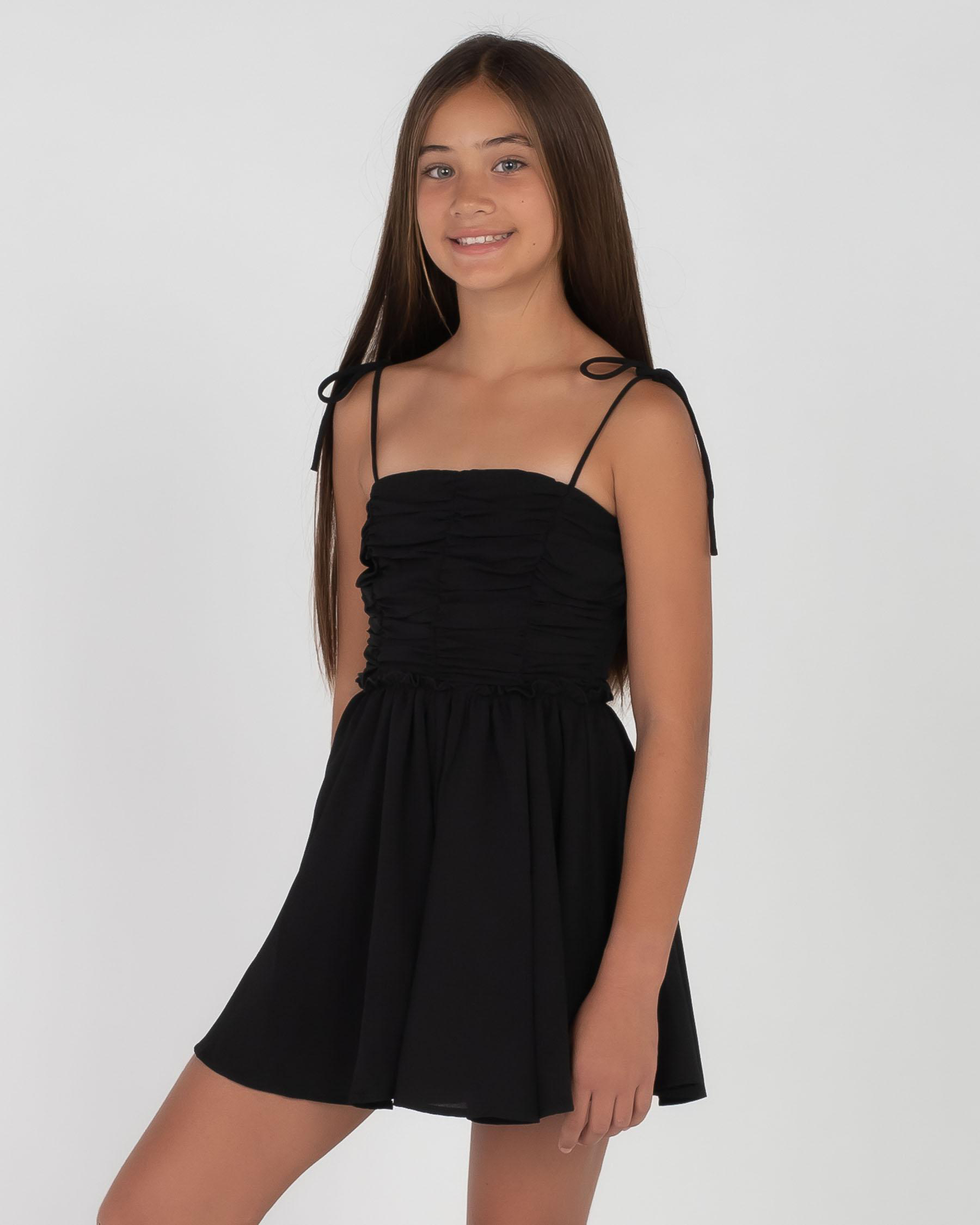 Shop Mooloola Girls' Yasmine Playsuit In Black - Fast Shipping & Easy ...