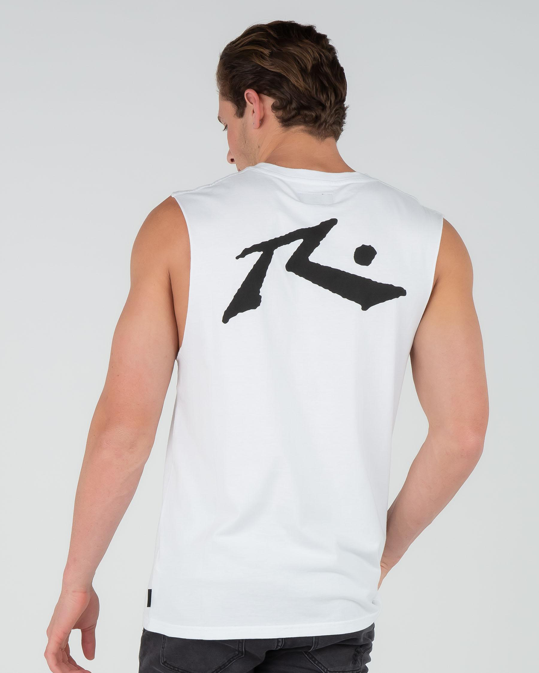 Shop Rusty Competition Muscle Tank In White - Fast Shipping & Easy ...