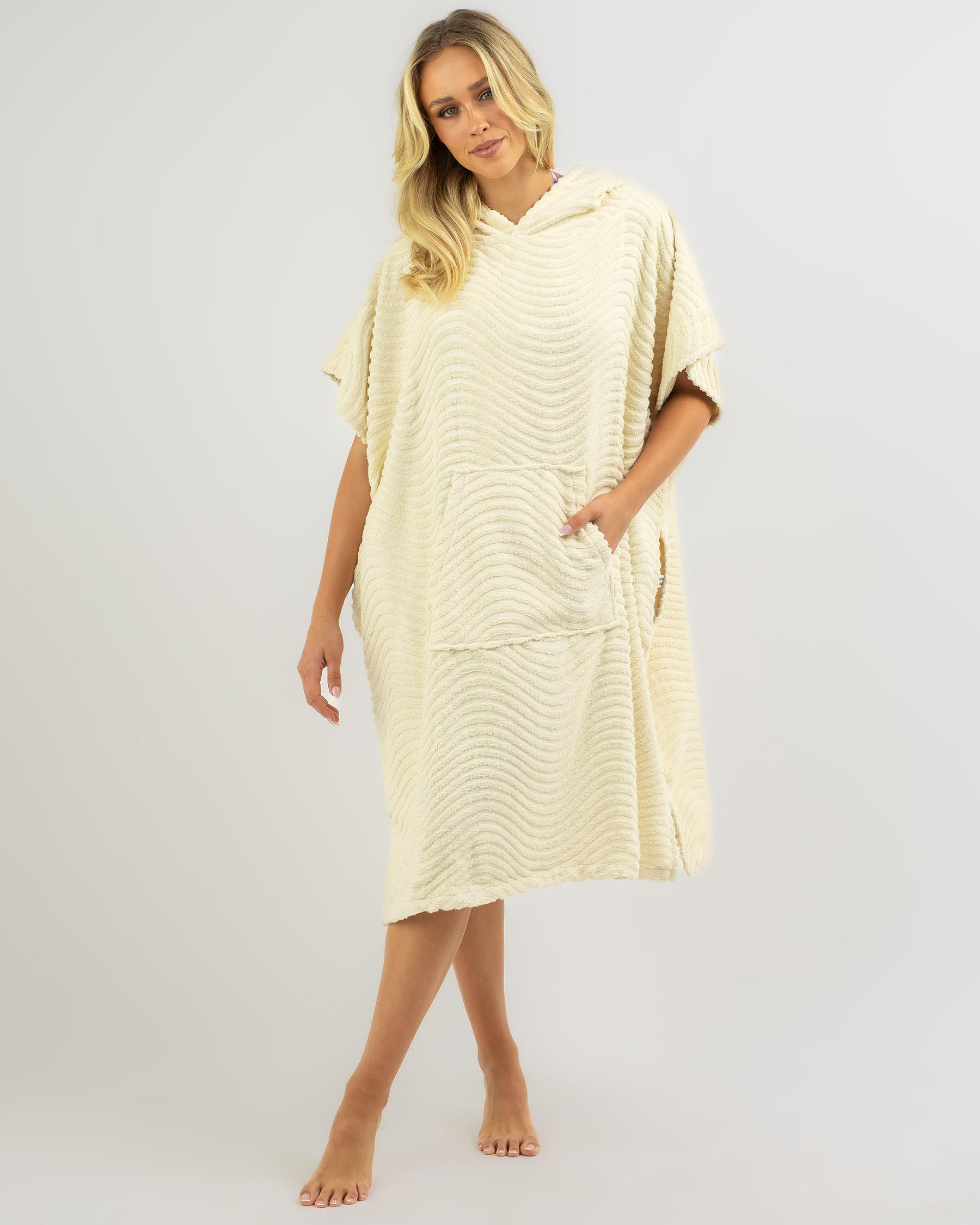 Shop Rip Curl Swirl Terry Hooded Towel In Shell - Fast Shipping & Easy ...