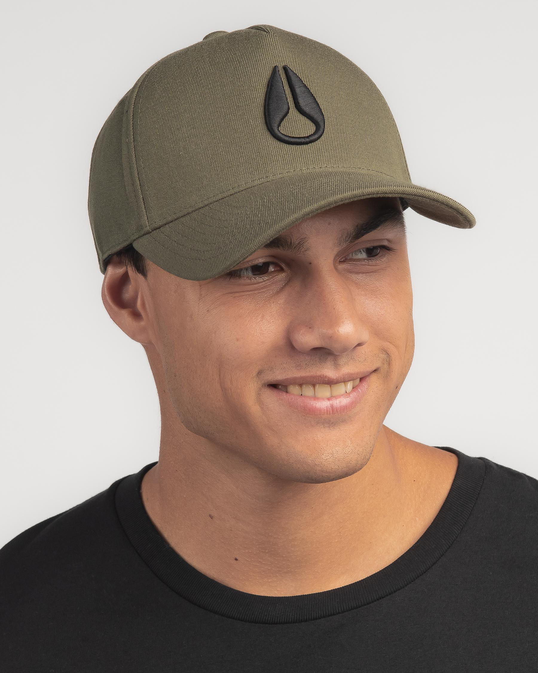 Shop Nixon Deep Down Athletic Snapback Cap In Olive/black - Fast ...