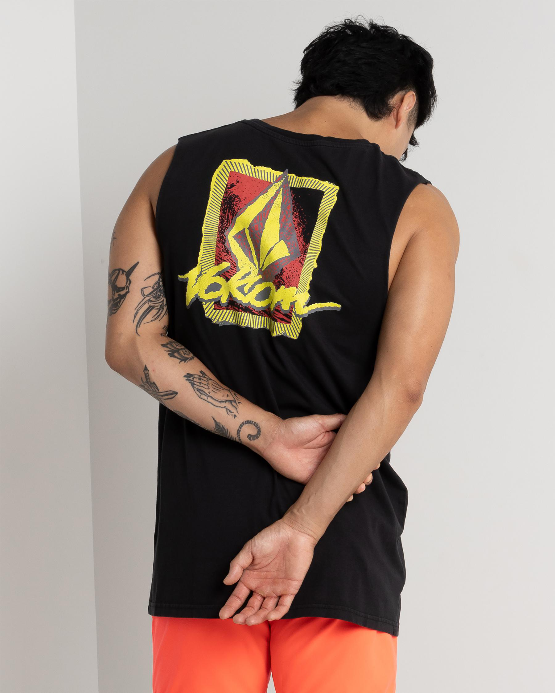 Shop Volcom Frothy Postcard Muscle Tank In Black - Fast Shipping & Easy ...