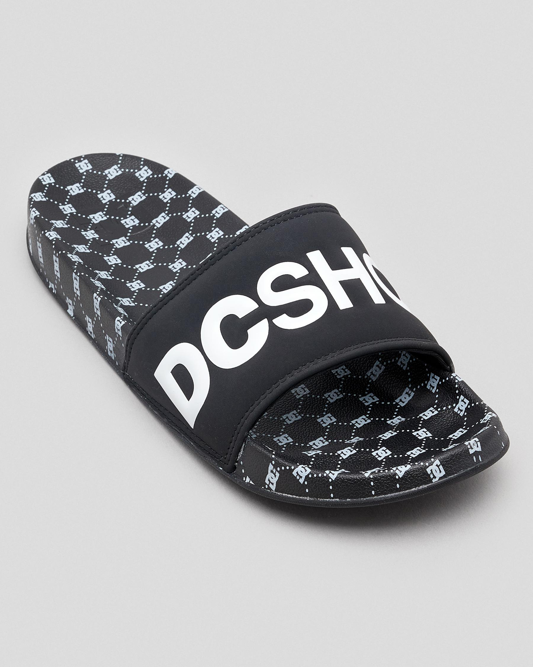 Shop DC Shoes DC Slide SE Slides In Black/monogram - Fast Shipping ...