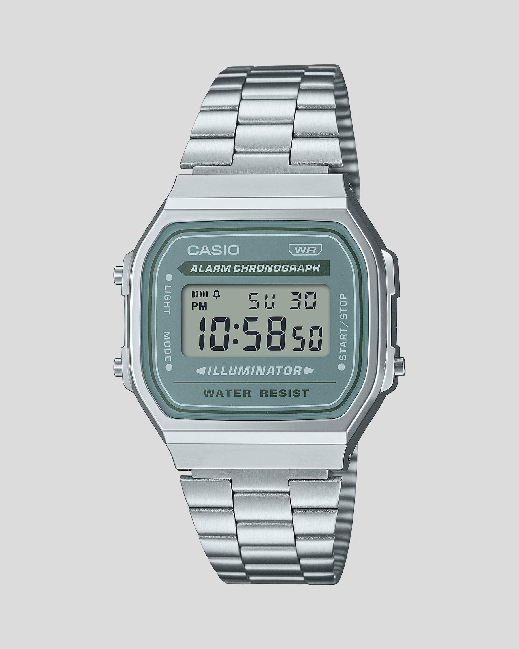 Casio A168WA-3A Watch In Steel / Turqoise - FREE* Shipping & Easy ...