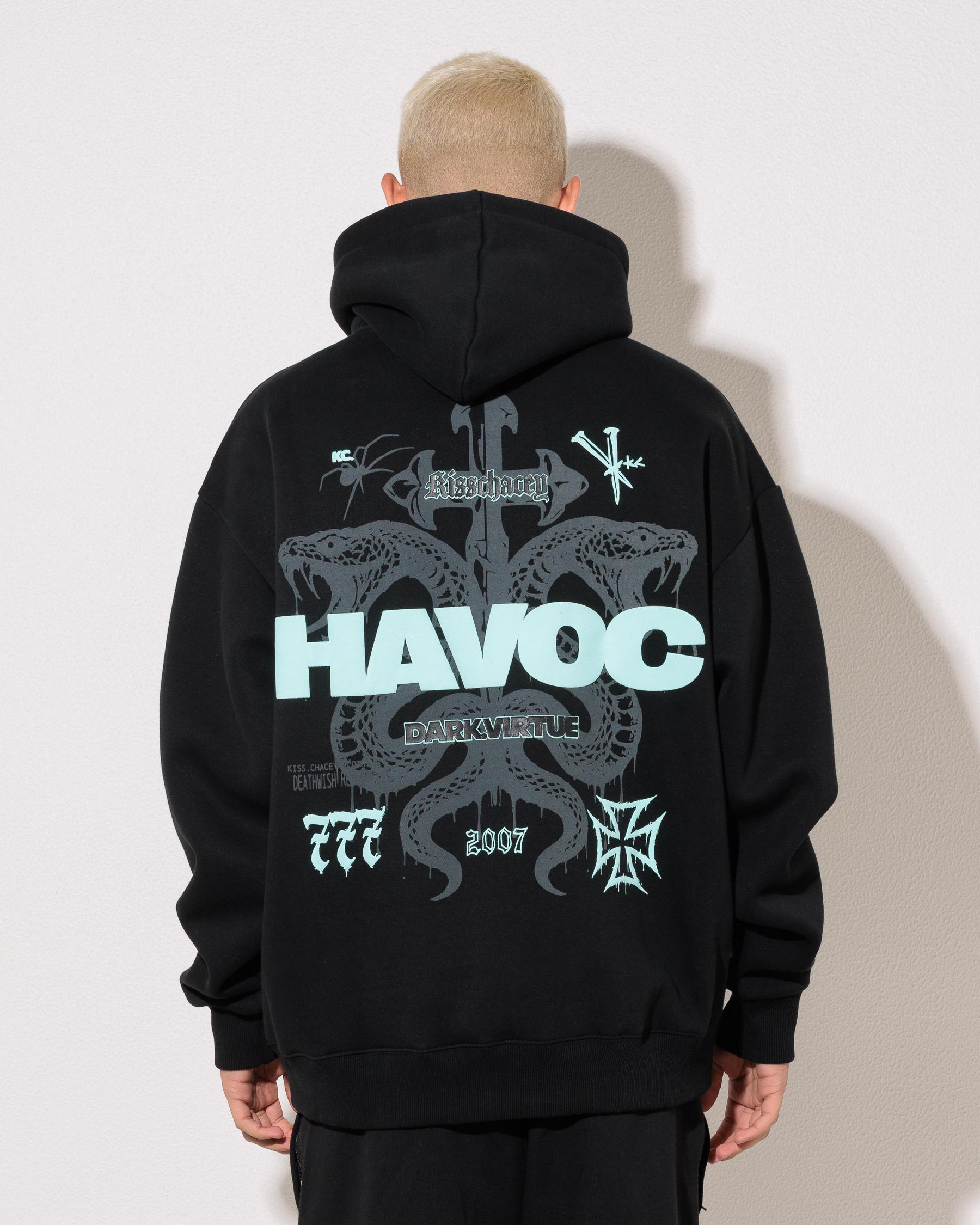 Shop Kiss Chacey Despair Oversized Hoodie In Anthracite Black - Fast ...