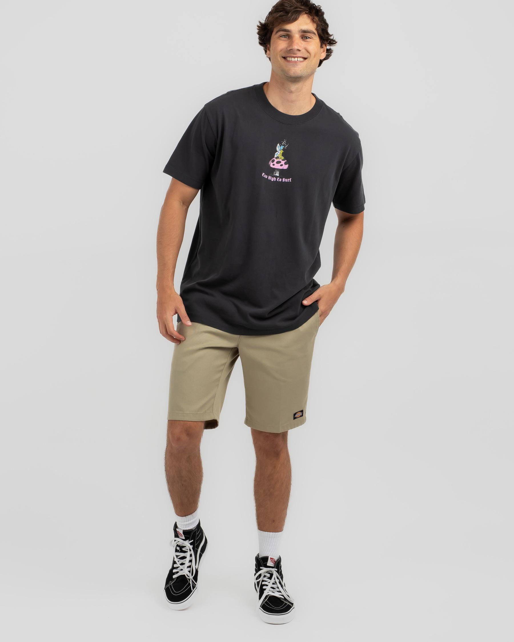 Shop RVCA Too High T-Shirt In Rvca Black - Fast Shipping & Easy Returns ...