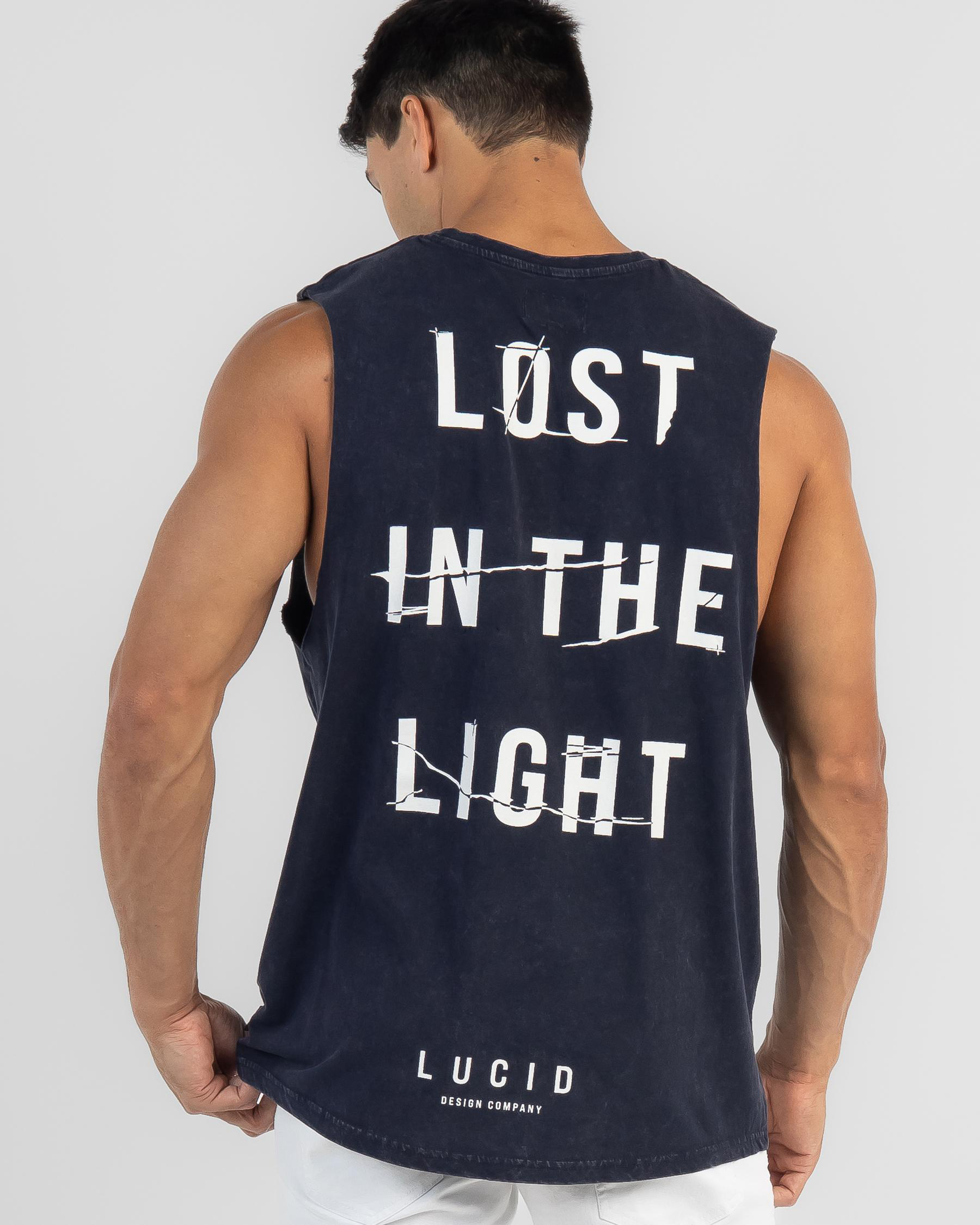 Shop Lucid Wreckage Muscle Tank In Navy Acid - Fast Shipping & Easy ...