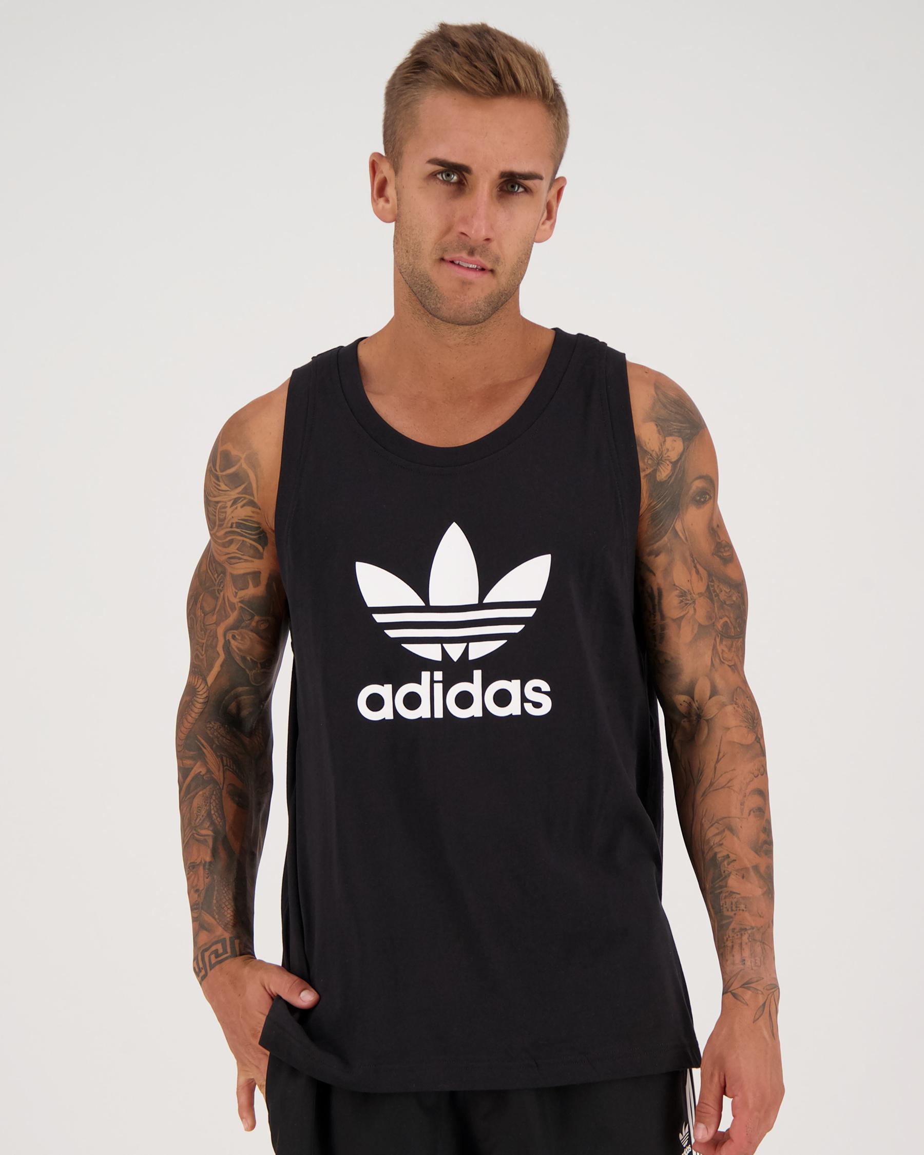 Shop adidas Trefoil Tank In Black - Fast Shipping & Easy Returns - City ...