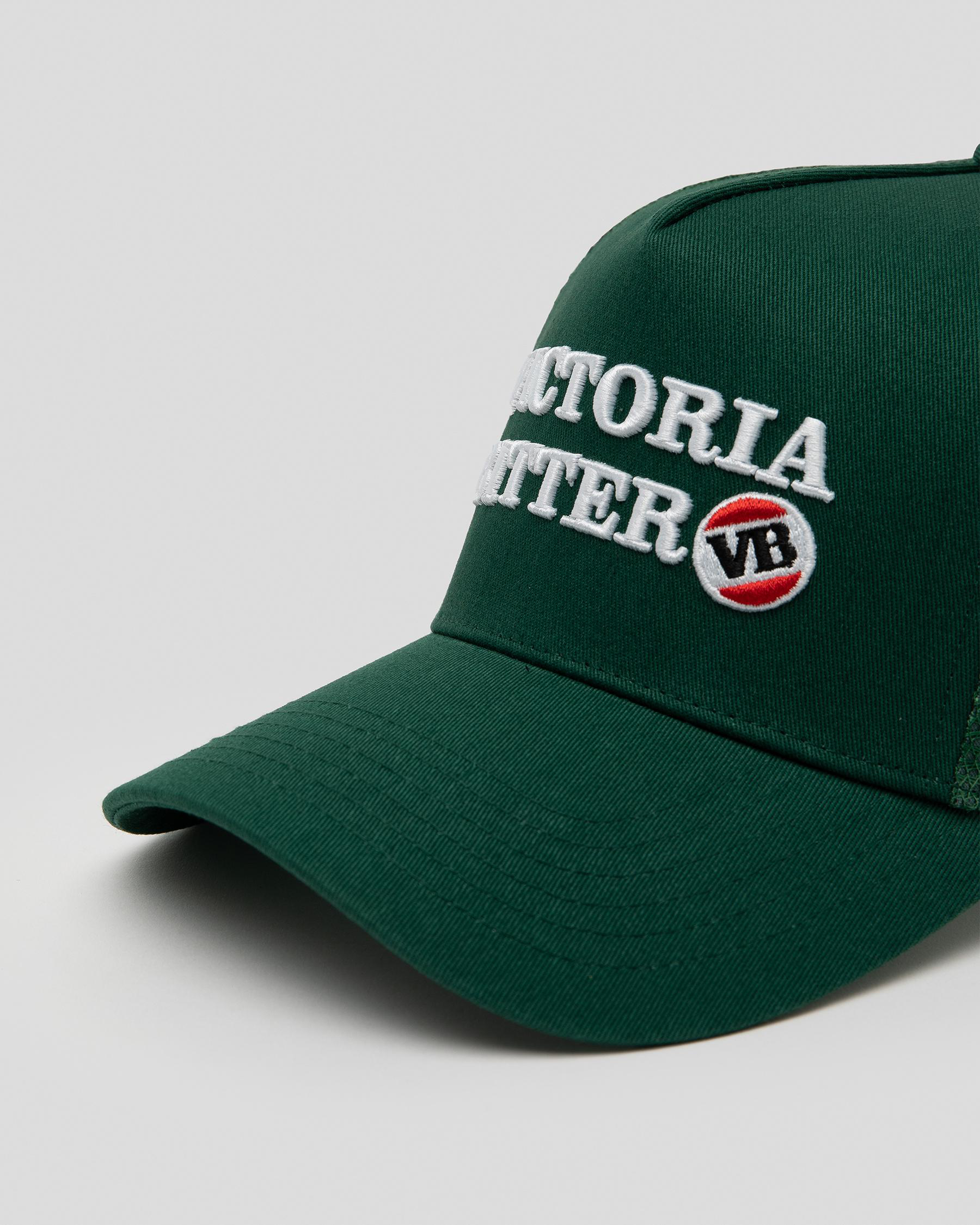 Shop Victoria Bitter VB Embroidered Trucker Cap In Green - Fast ...